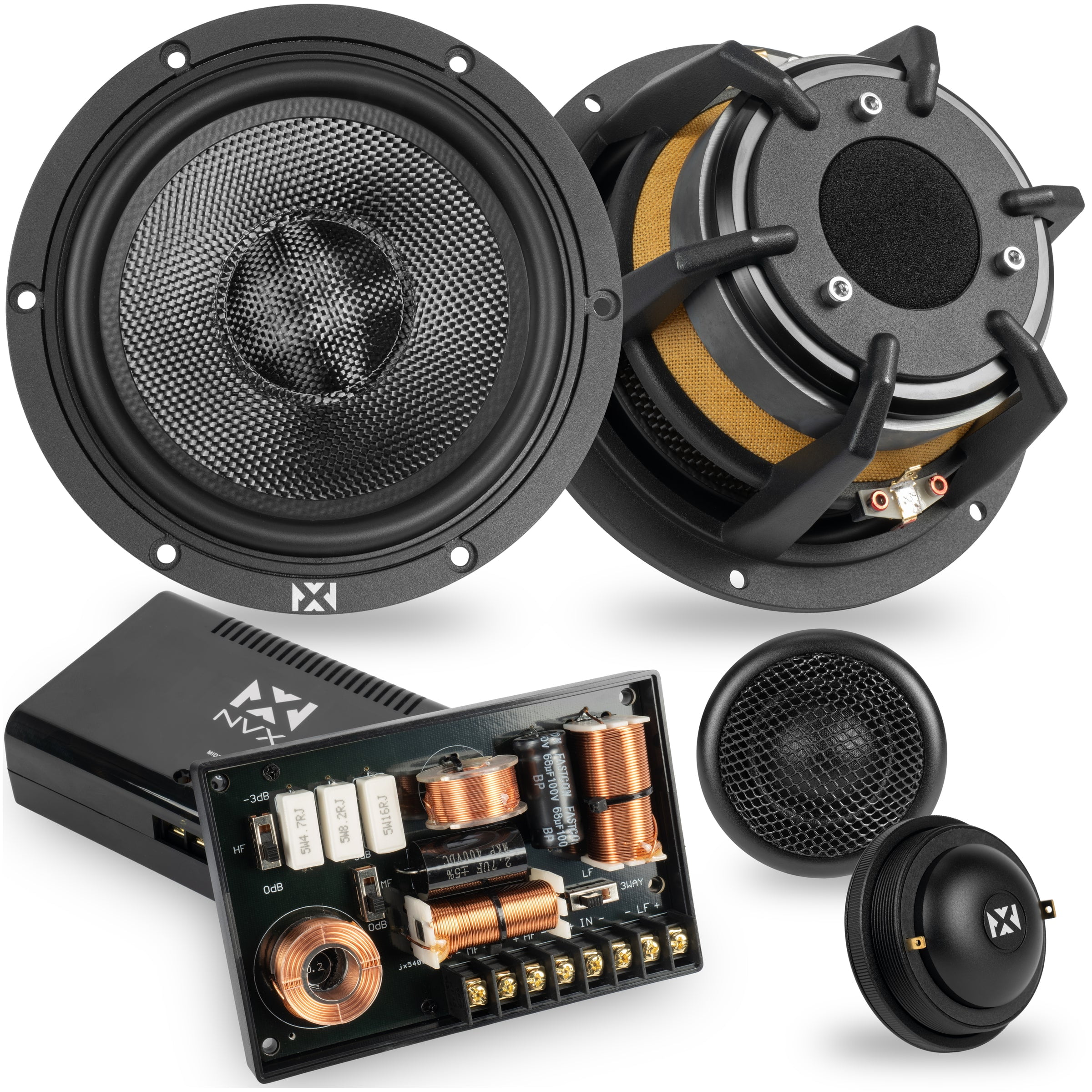NVX XQS65KIT 6.5" Component Car Speaker System 600W Peak 2-Way with ...