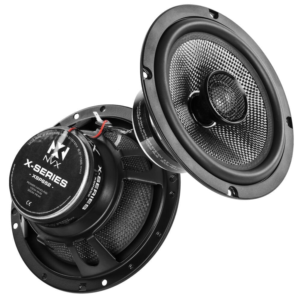 NVX, 6.5-inch Coaxial Speakers, XSP652, 600W Peak, Carbon Fiber Cones ...