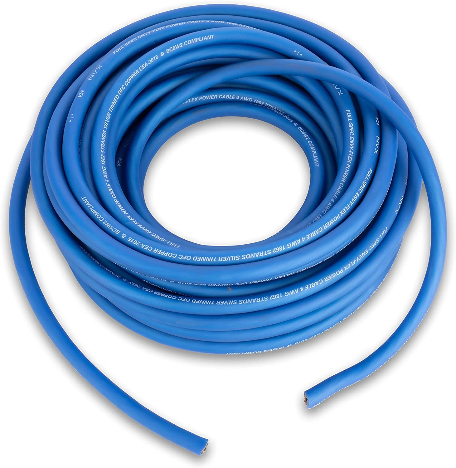 NVX XW4BL20 20 ft. of Metallic Powder Blue EnvyFlex True Spec 4-Gauge ...