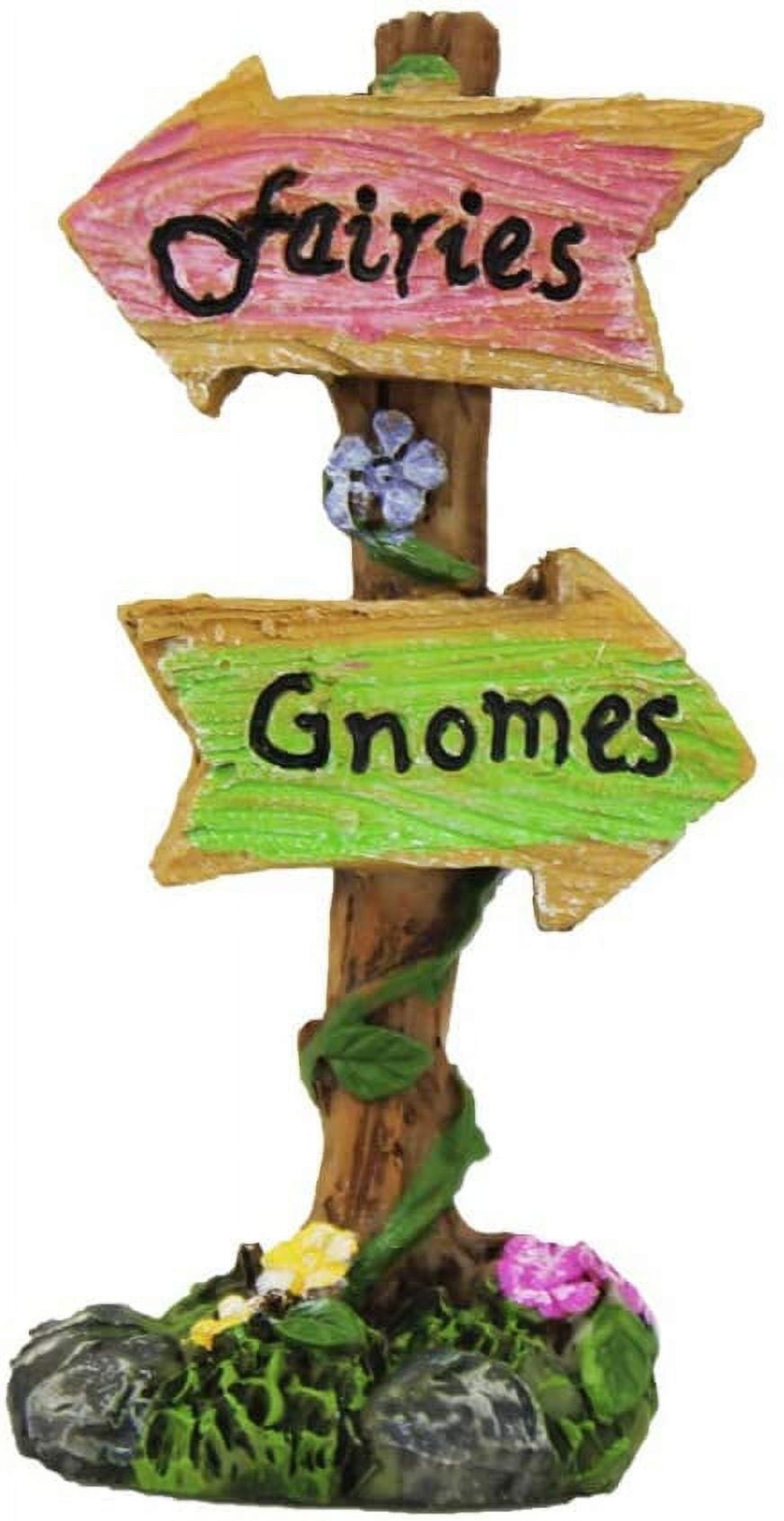NW Wholesaler Miniature Fairies and Gnomes Fairy Garden Sign - Walmart.com