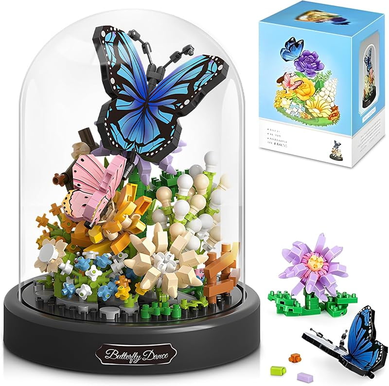 NWJ 398PCS Flower Bouquet & Butterfly Building Set – Mini Animal Bricks ...