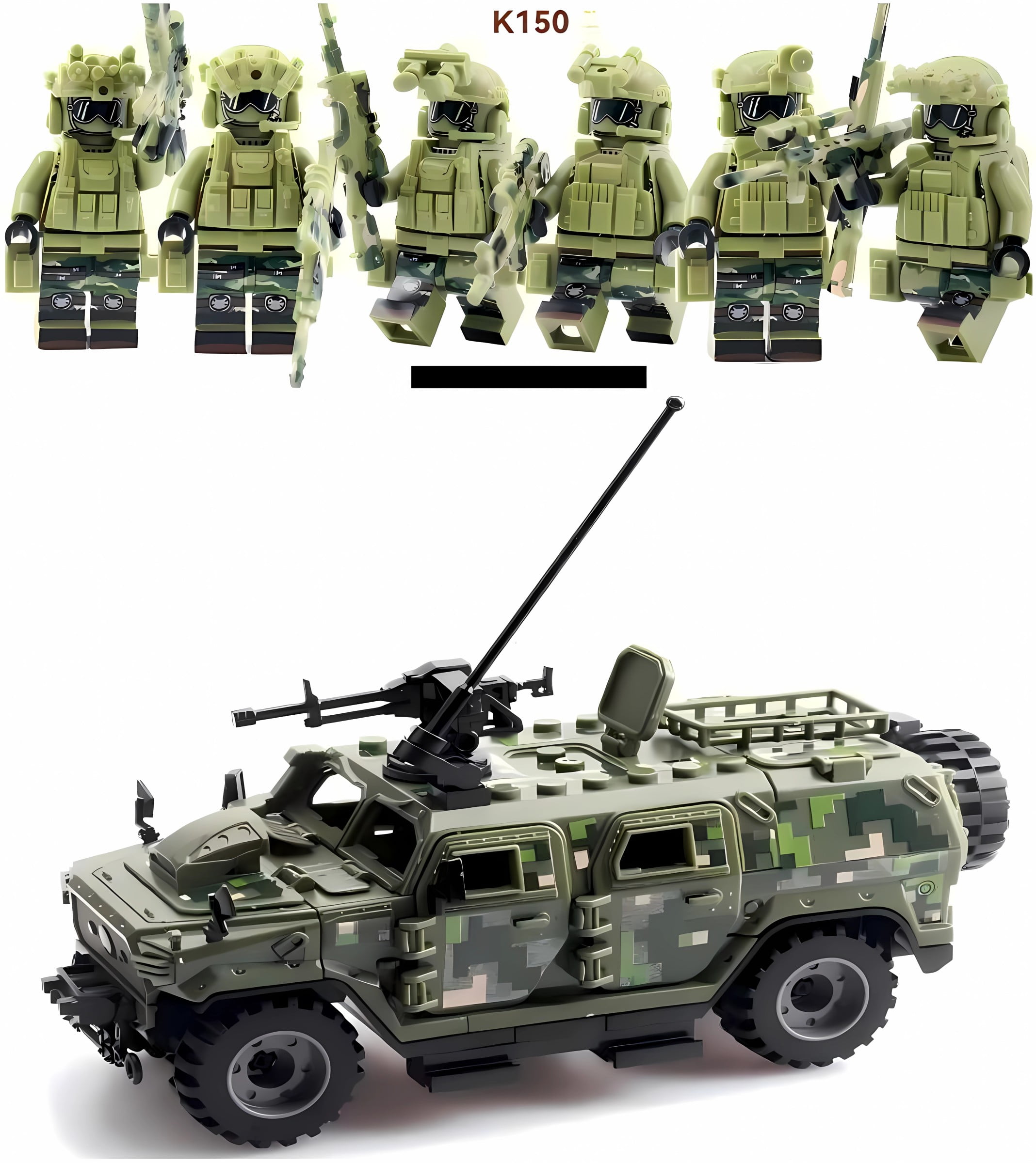 NWJ Building Block Set - Ghost Soldier, Desert Warrior with ...