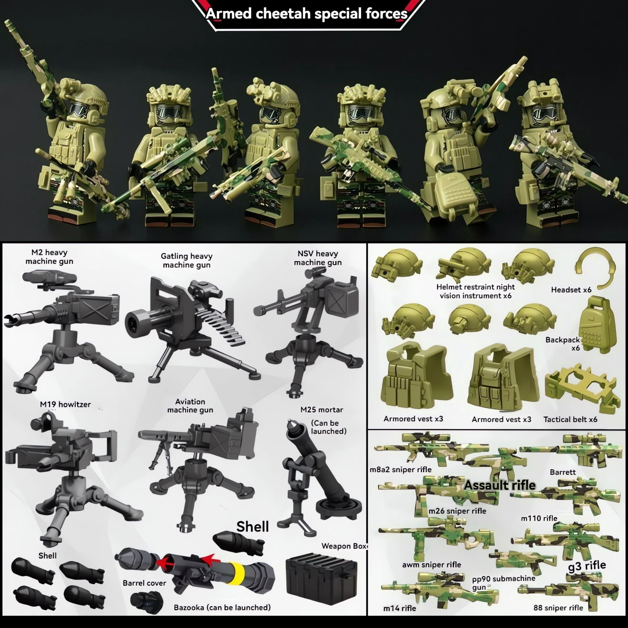 NWJ Building Block Toys - Desert Action Figures with Equipment ...
