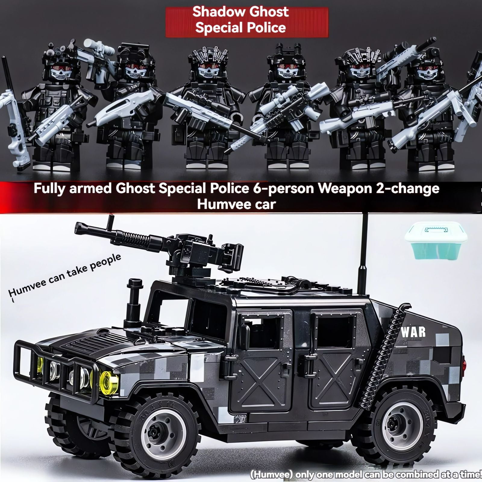 NWJ Building Block Toys - Ghost Special Police Military Figures with ...
