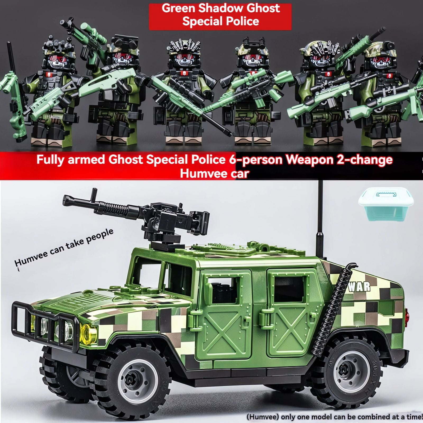 NWJ Building Block Toys - Ghost Special Police Military Figures with ...