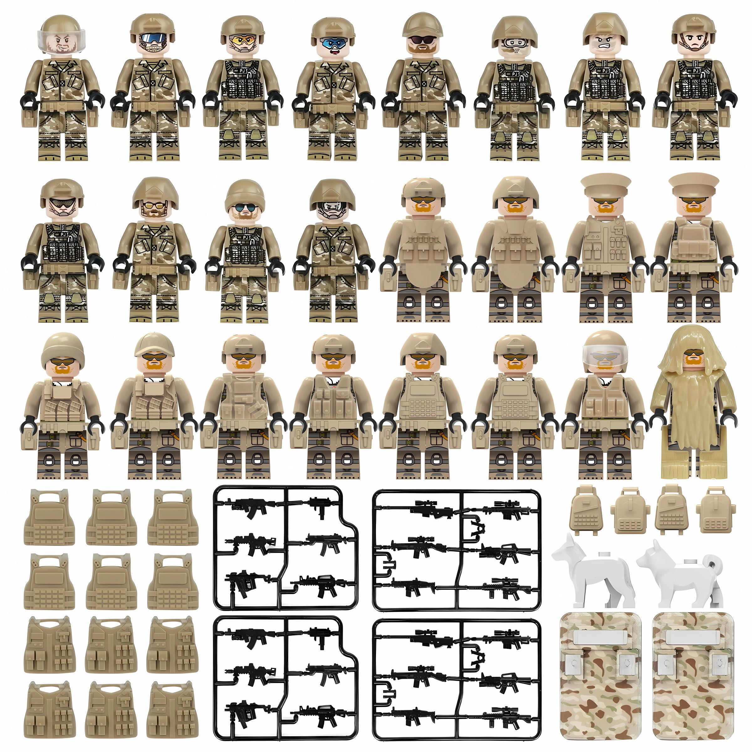 NWJ Building Blocks Toy Soldier and Police Building Block Set, Multiple ...