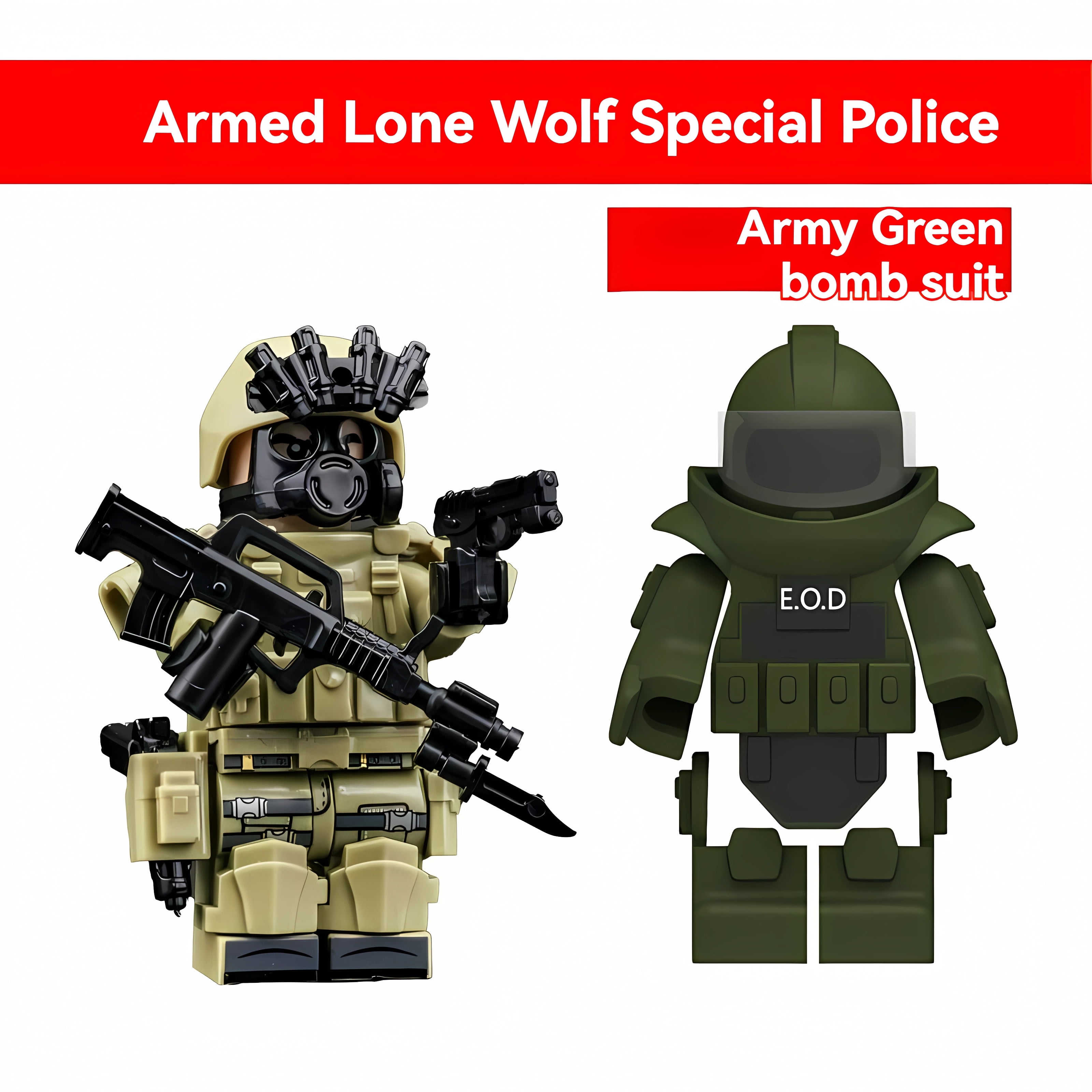 NWJ Children's Building Block Soldier Ghost Camouflage Special Forces ...