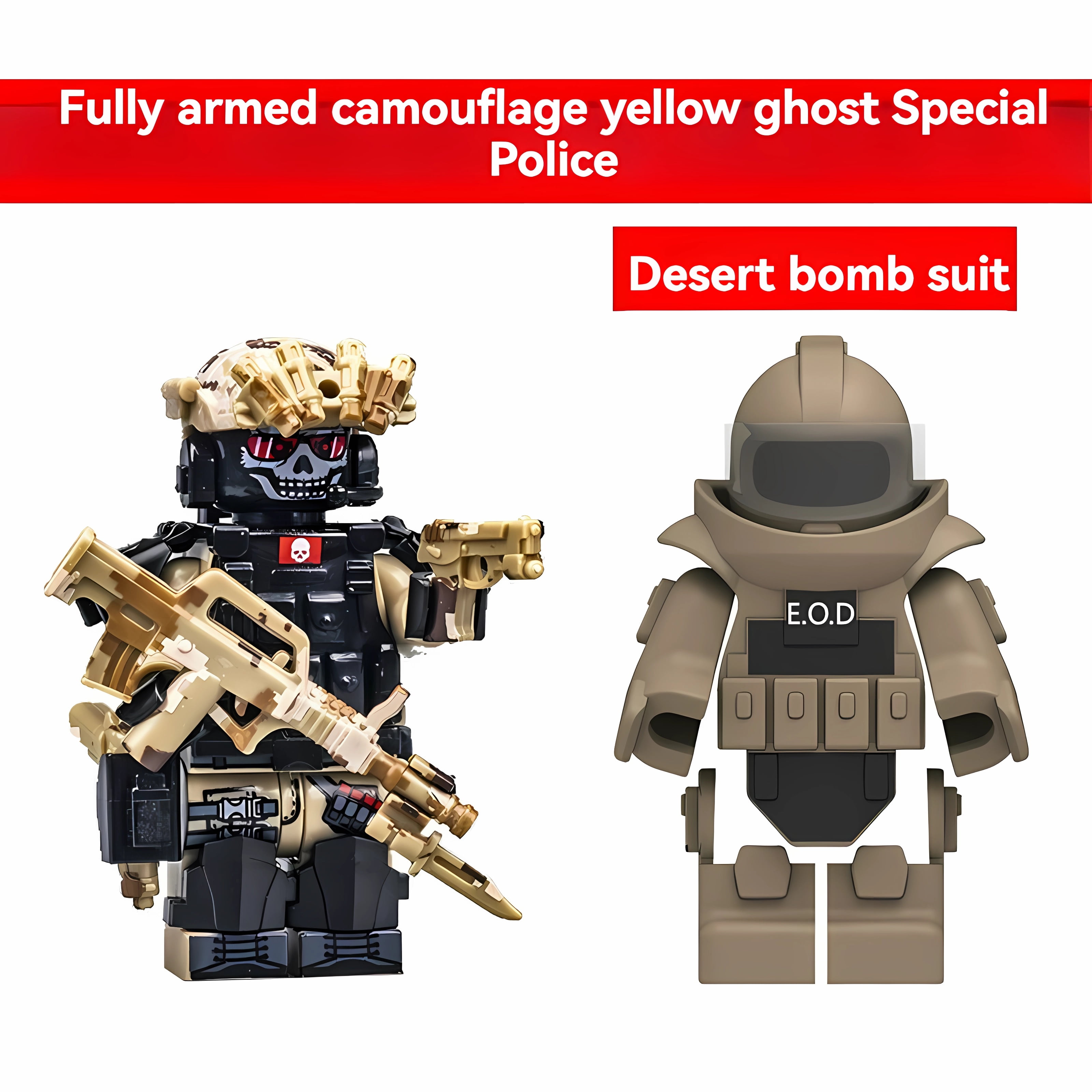 NWJ Children's Building Block Soldier Ghost Camouflage Special Forces ...
