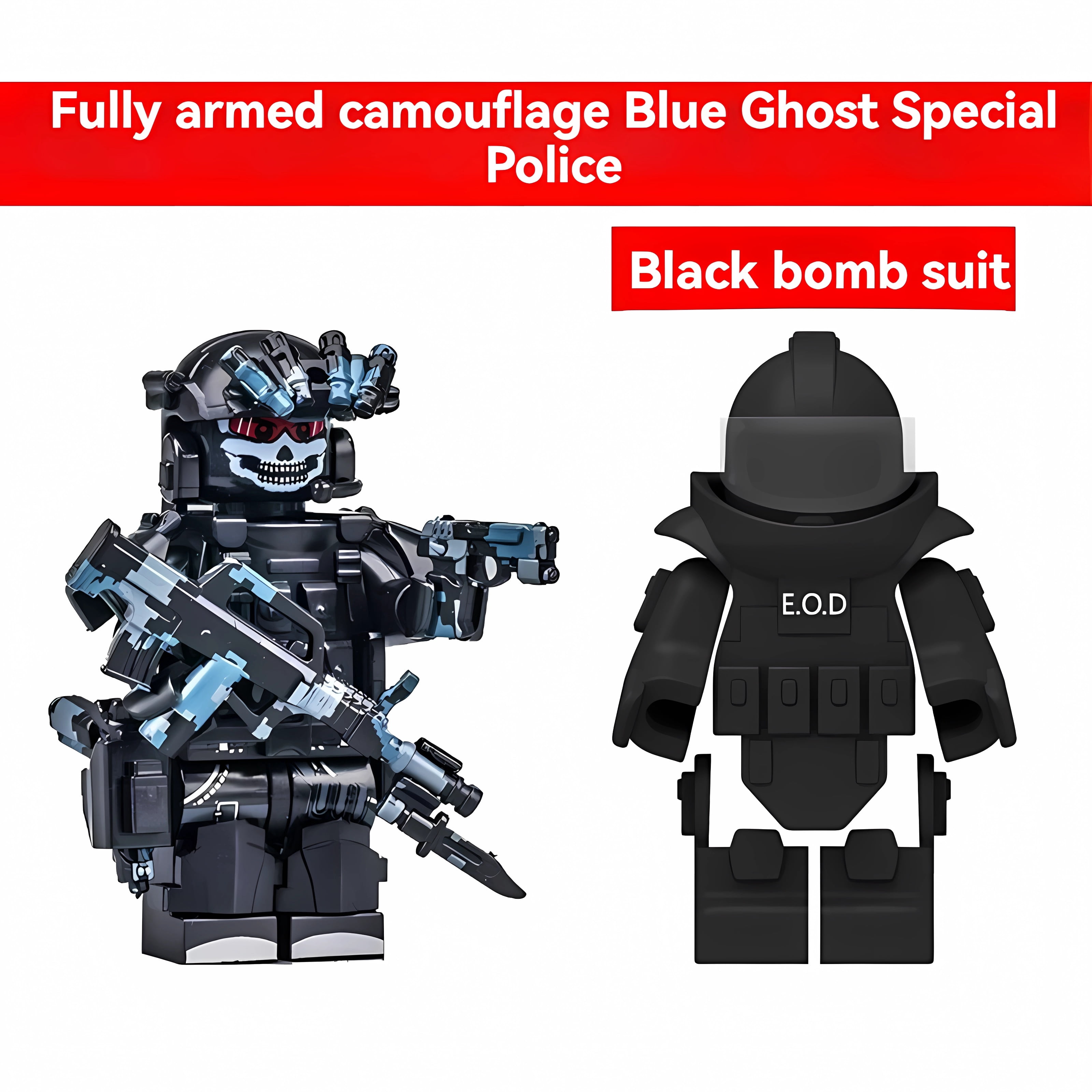 NWJ Children's Building Block Soldier Ghost Camouflage Special Forces ...