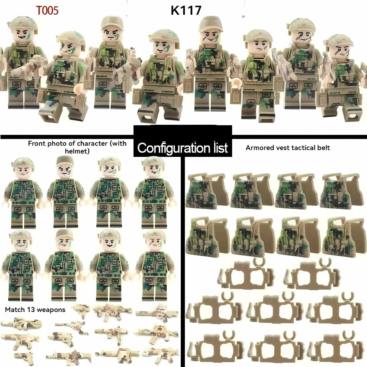 NWJ Children's Building Block Soldier Ghost Camouflage Special Forces ...