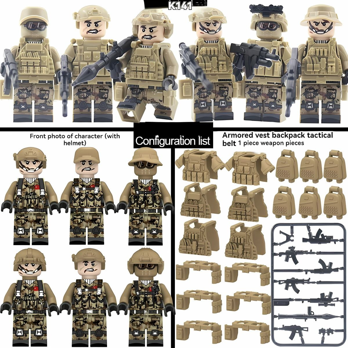 NWJ Children's Building Block Soldier Ghost Camouflage Special Forces ...