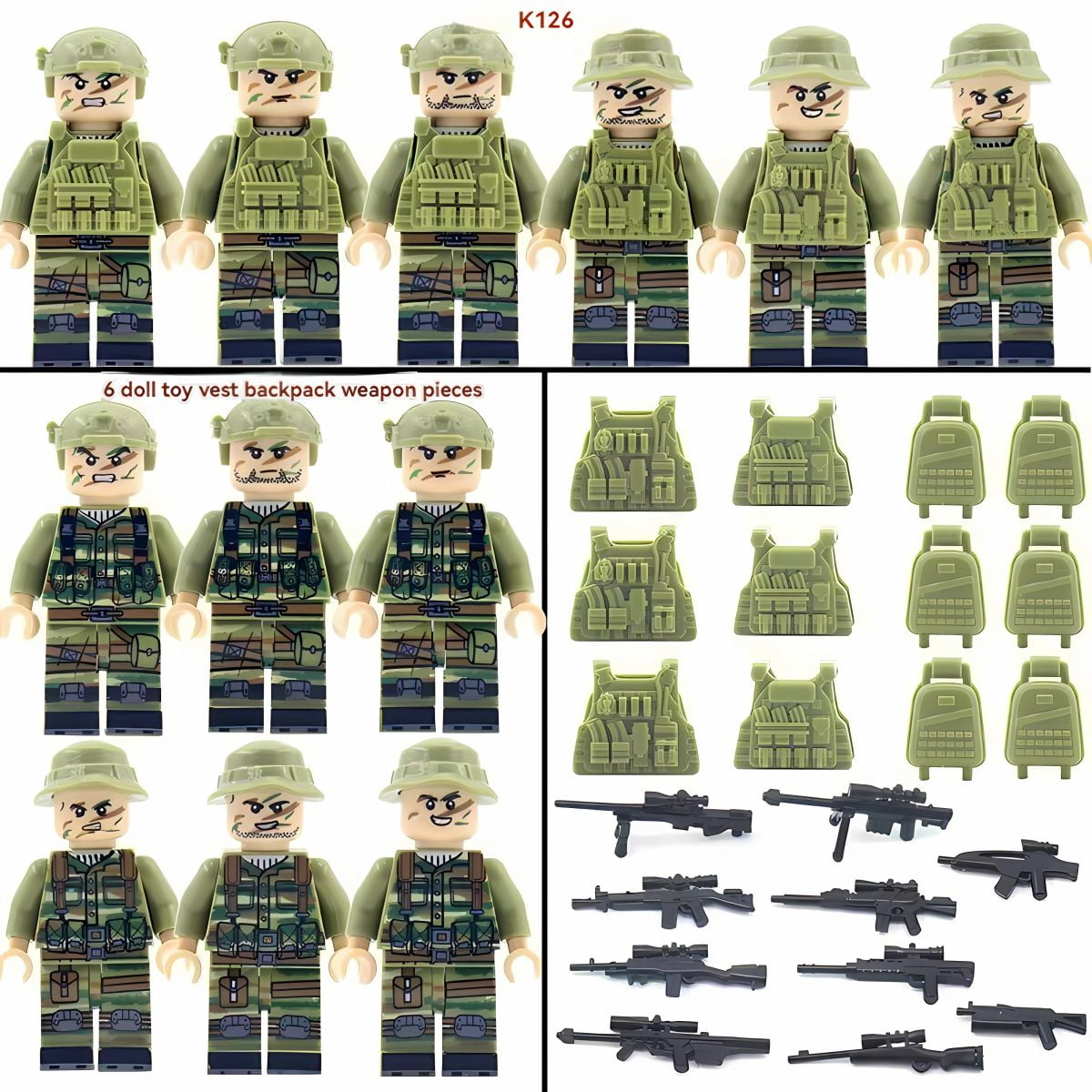NWJ Children's Building Block Soldier Ghost Camouflage Special Forces ...
