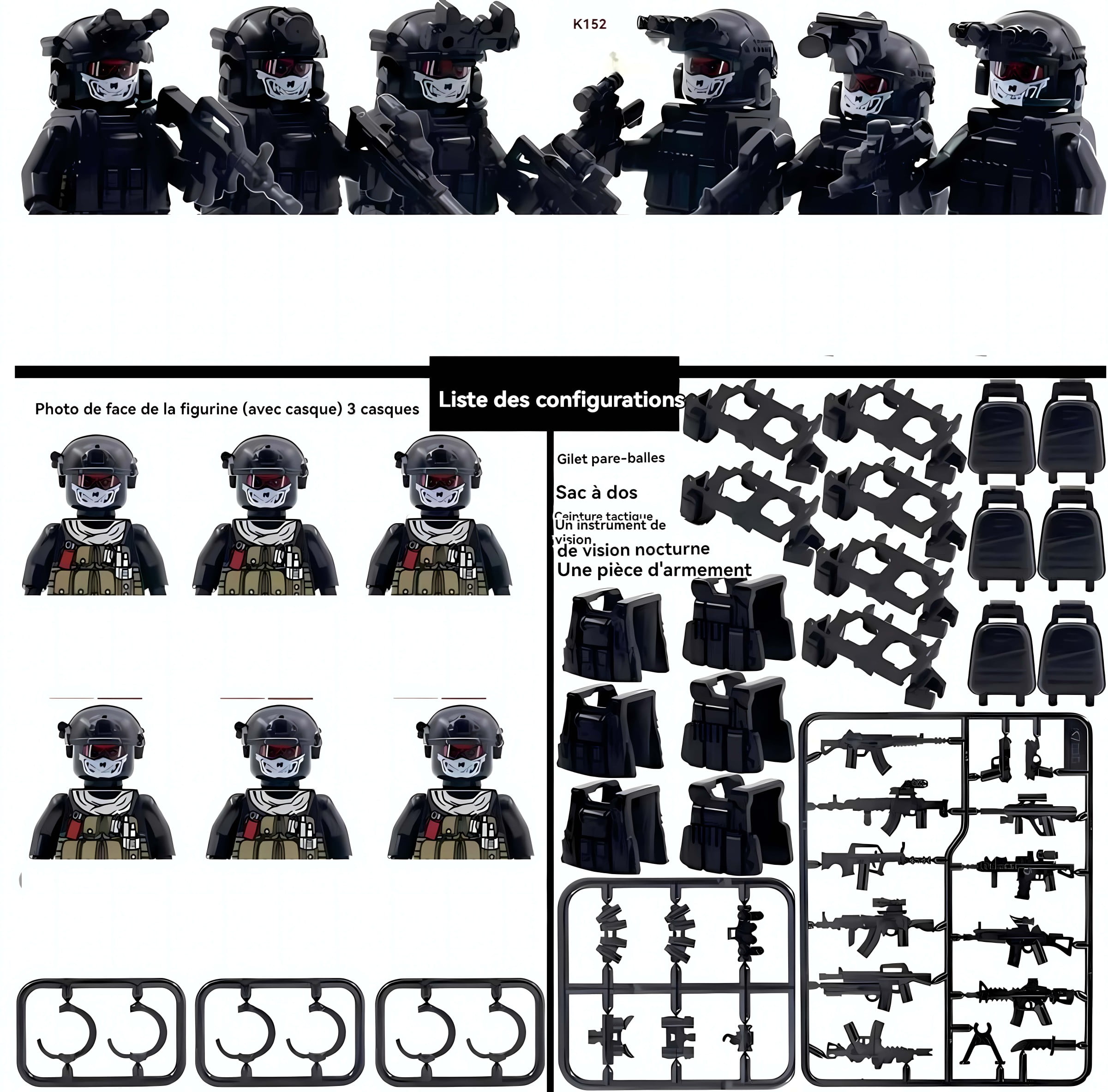 NWJ Children's Building Block Soldier Ghost Camouflage Special Forces ...