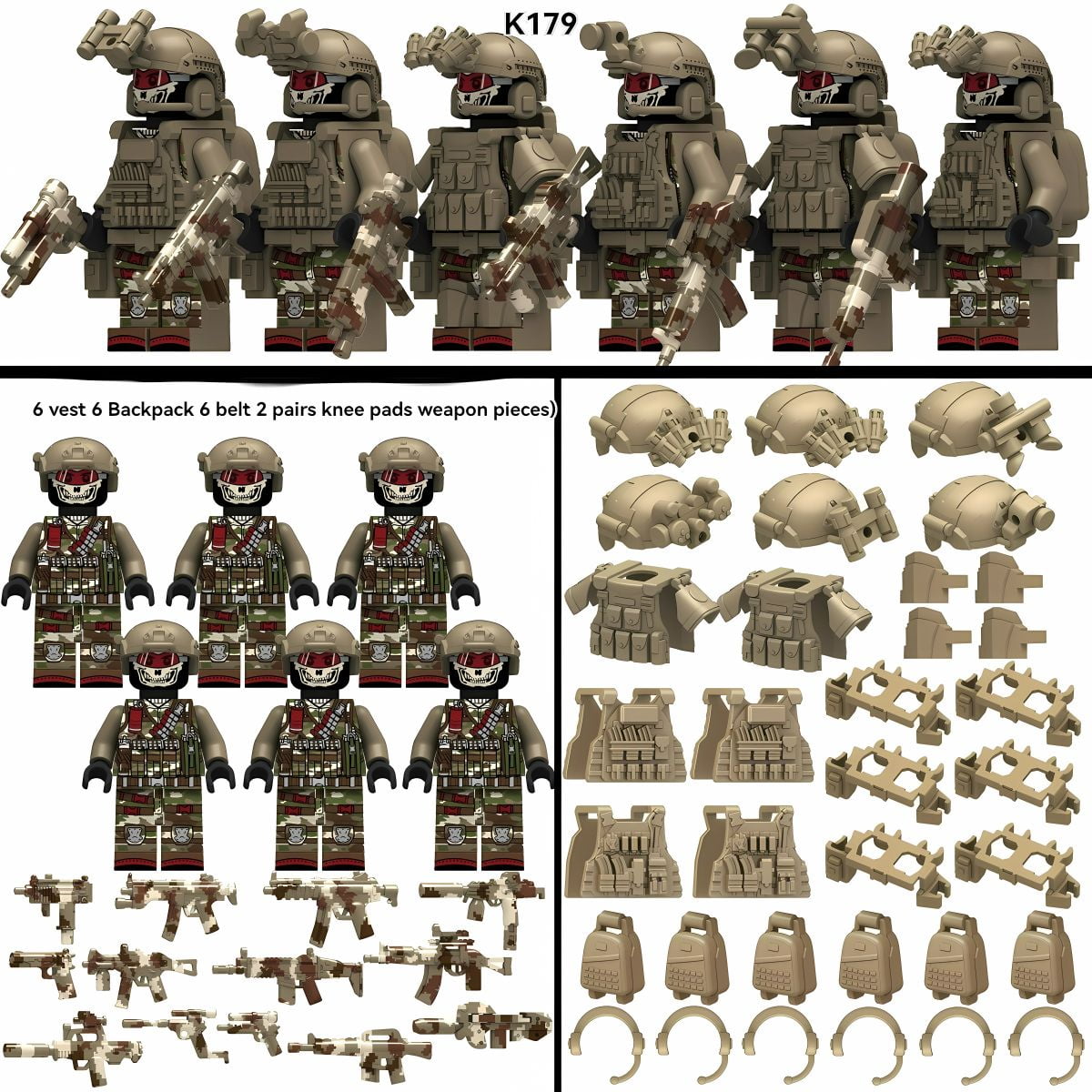 NWJ Children's Building Block Soldier Ghost Camouflage Special Forces ...