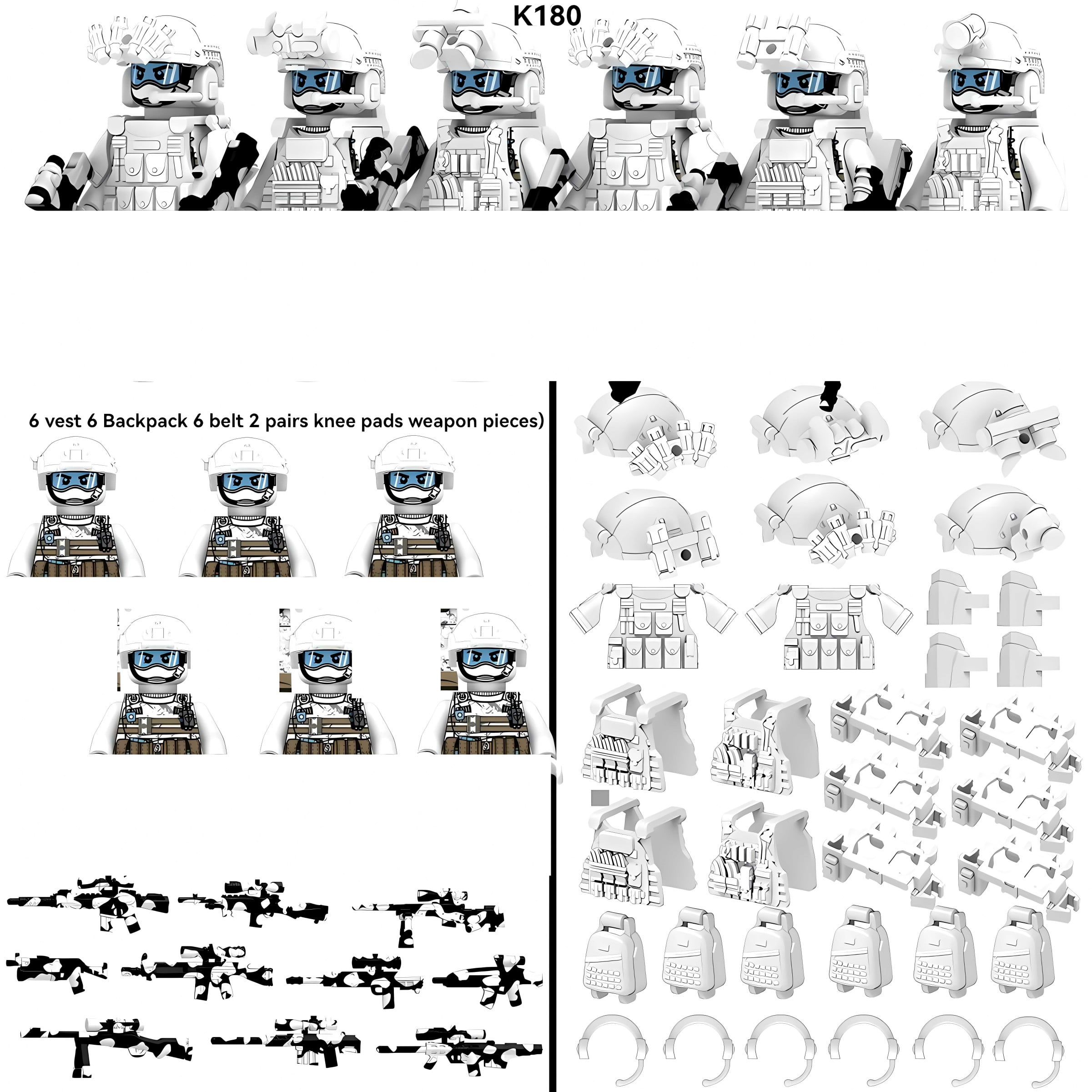 NWJ Children's Building Block Soldier Ghost Camouflage Special Forces ...