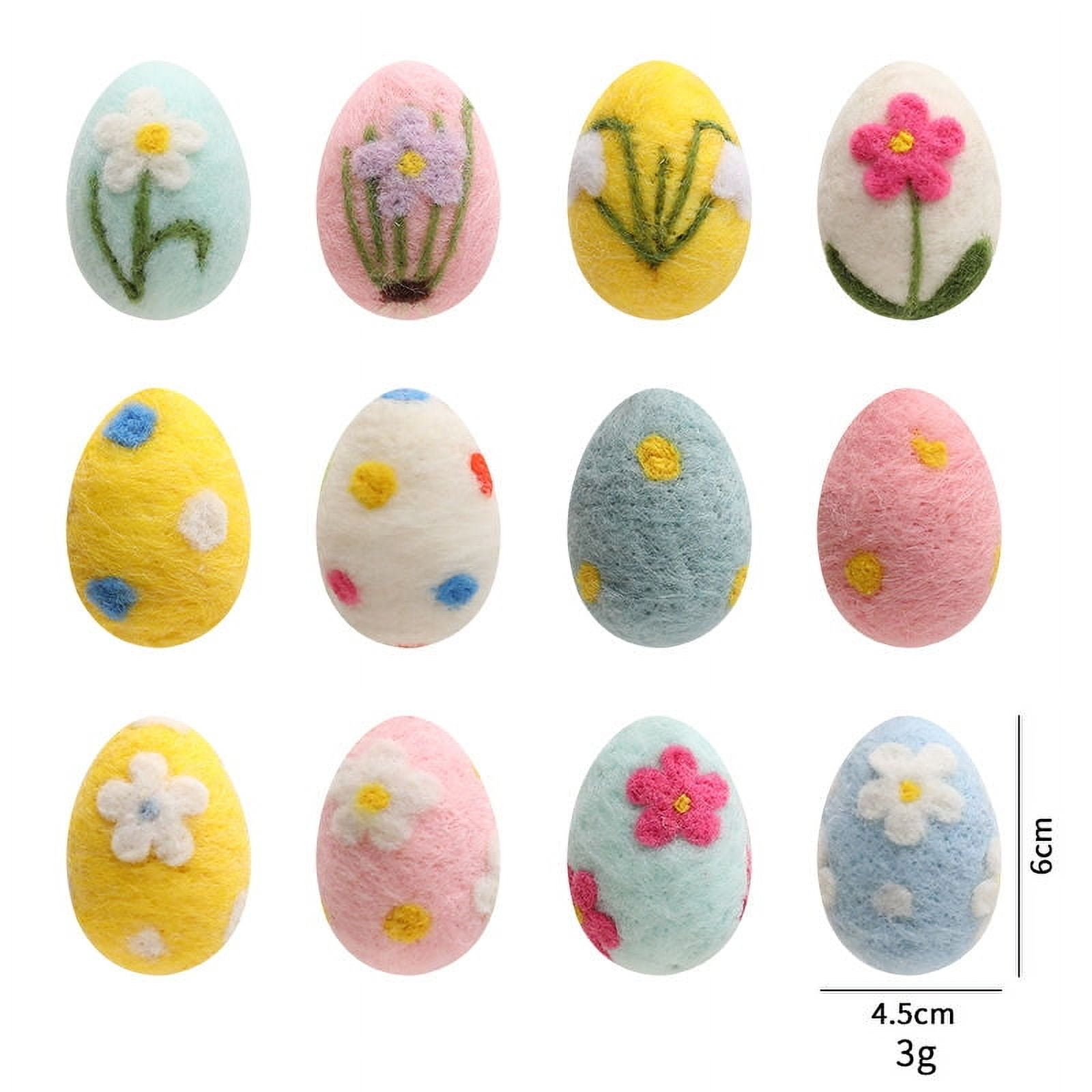 NWJ Easter Egg Foam Craft Kit – Realistic Felted Wool Eggs for DIY ...