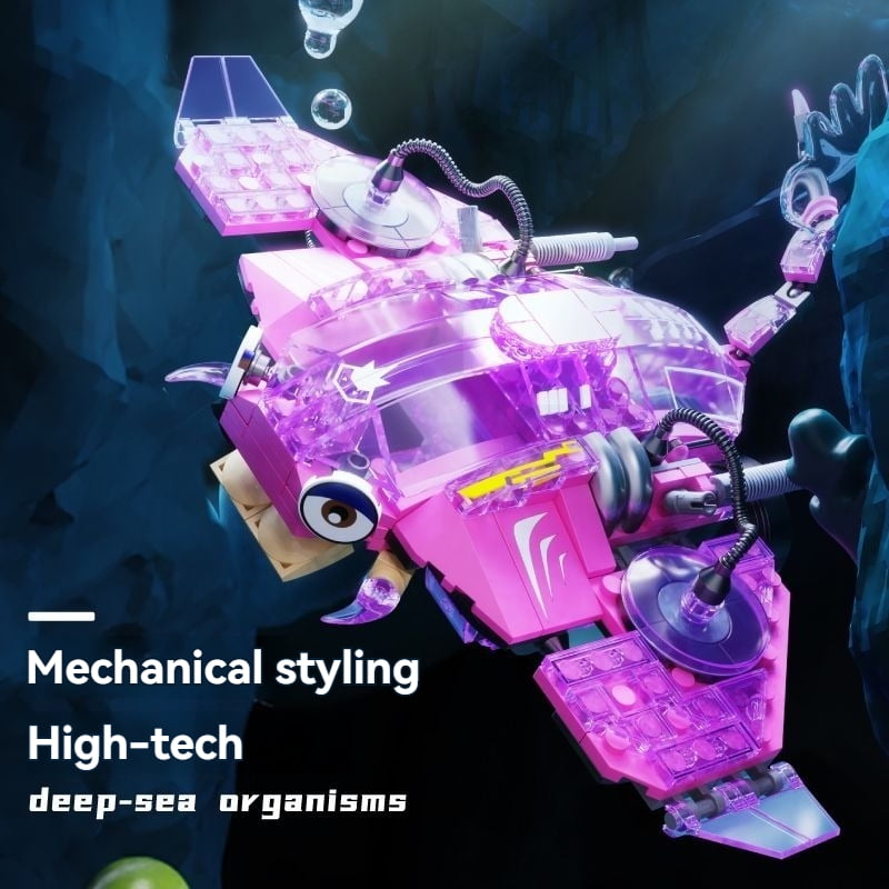 NWJ Glow-in-the-Dark Ocean Creature Building Blocks Set – Squid, Devil ...