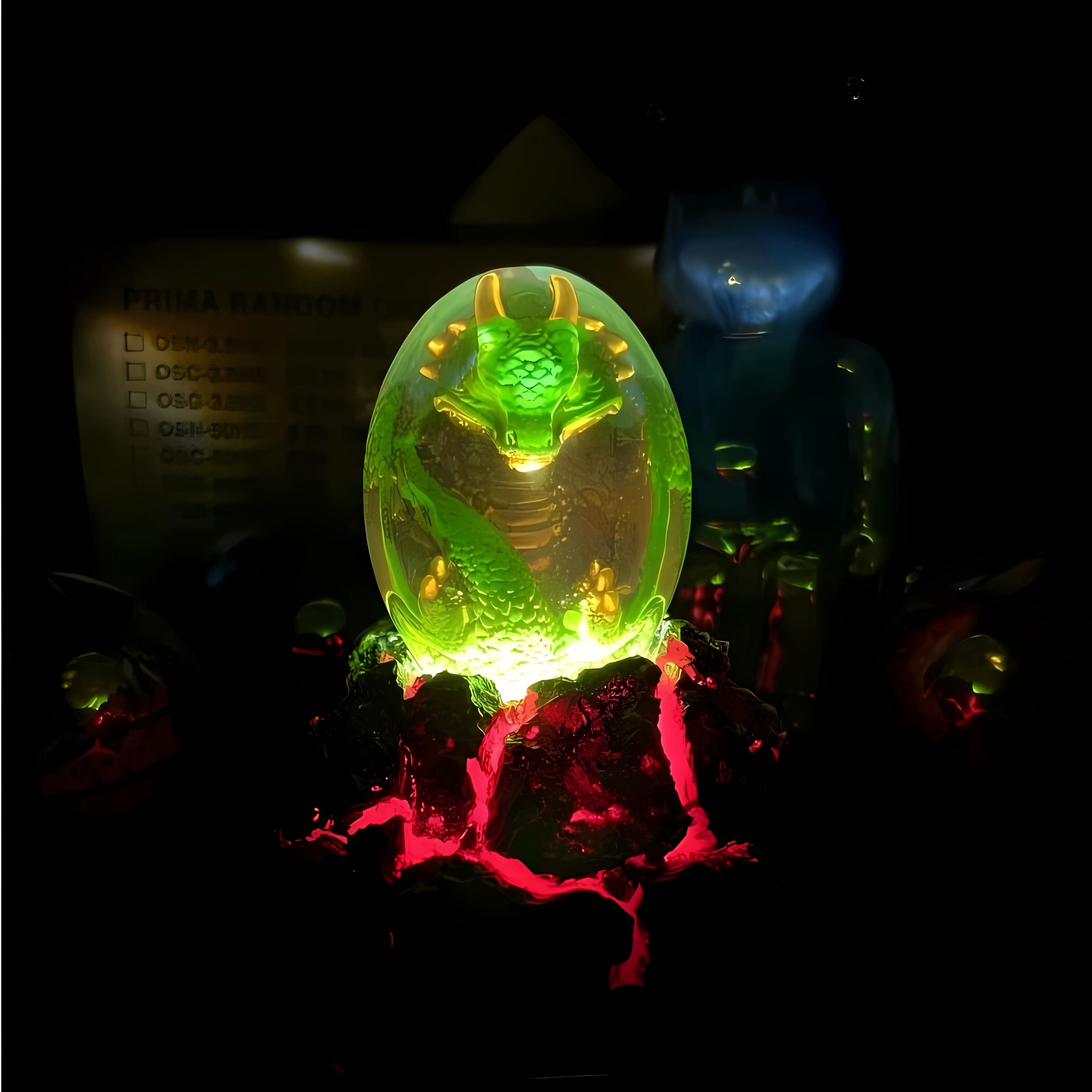 NWJ Lava Resin Glowing Dragon Egg Home Decor Night Light Desk Ornament ...