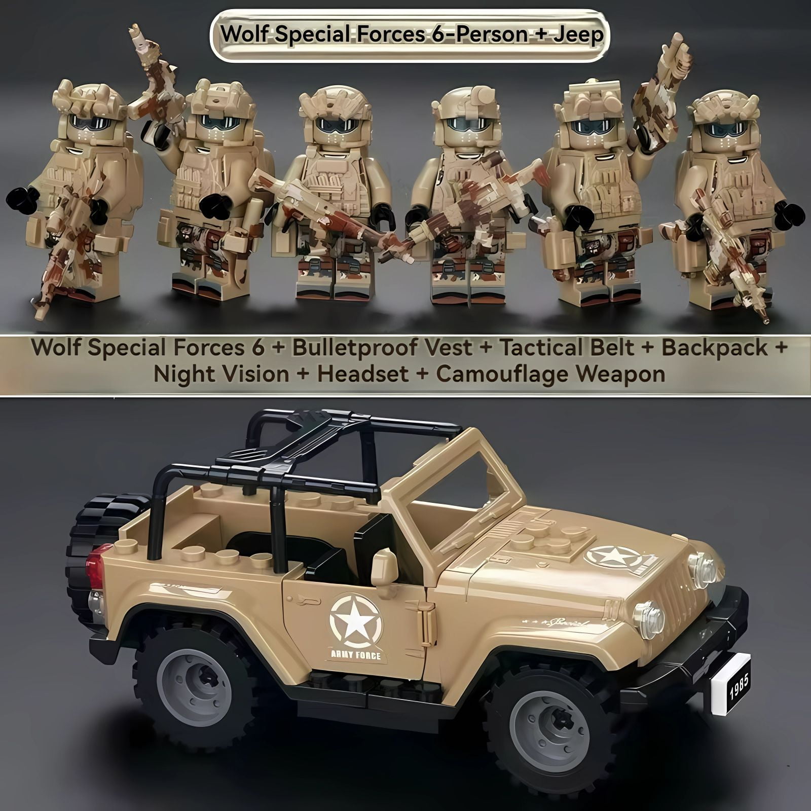 NWJ Military Building Block Set - Desert Special Forces Ghost Soldier ...