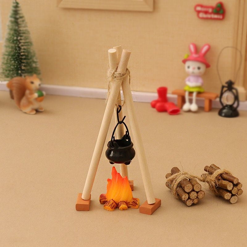 NWJ Miniature Outdoor Stove Model for Dollhouse – DIY Hanging Fire Pit ...