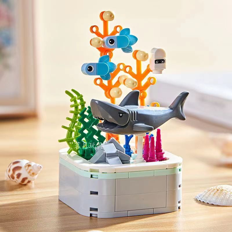 NWJ Ocean Animals Building Blocks Set – DIY Shark, Squid, Crab & Turtle ...