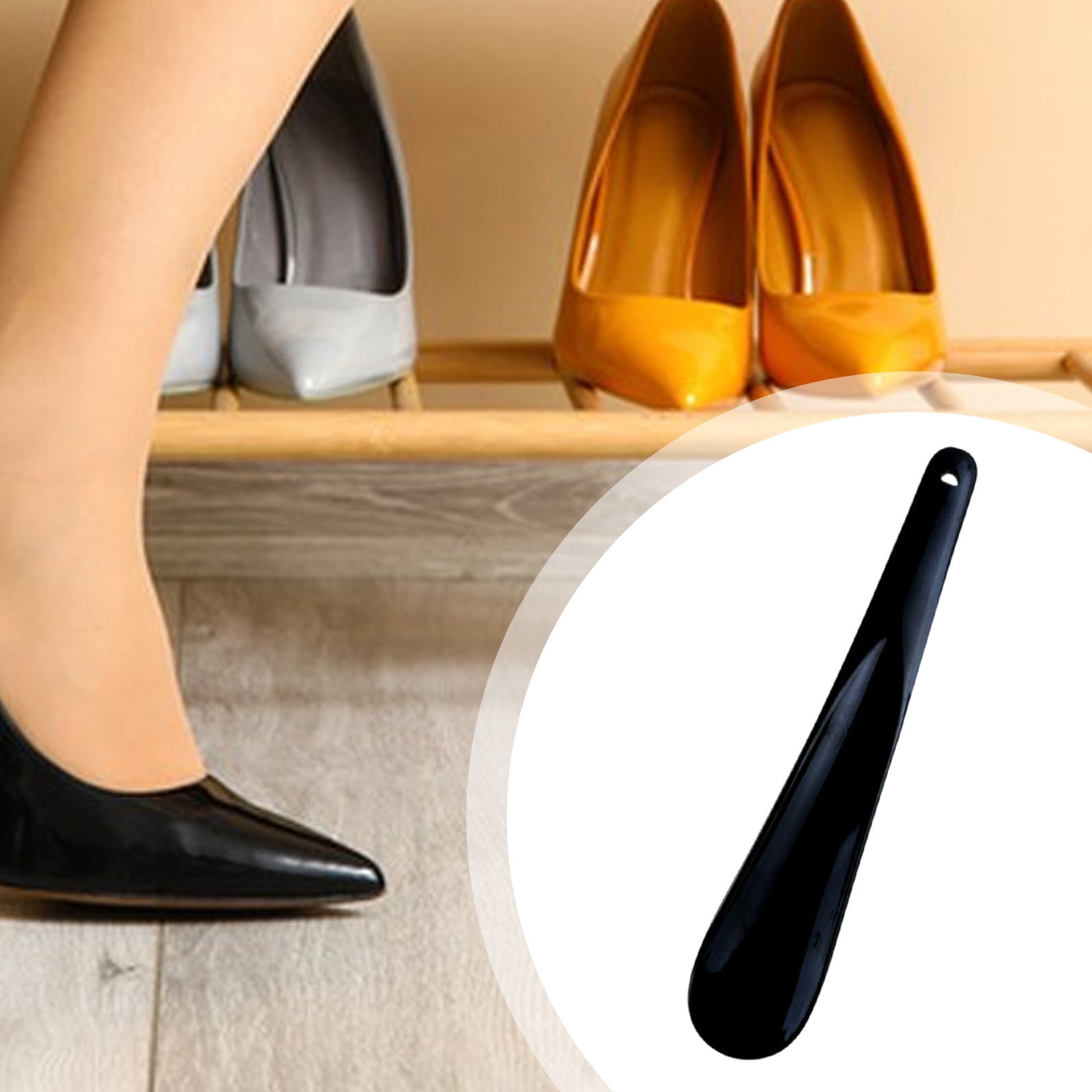 NWOKYZGH 1 Pack Plastic Long Shoe Horns, Long Handle Shoehorns for Men ...