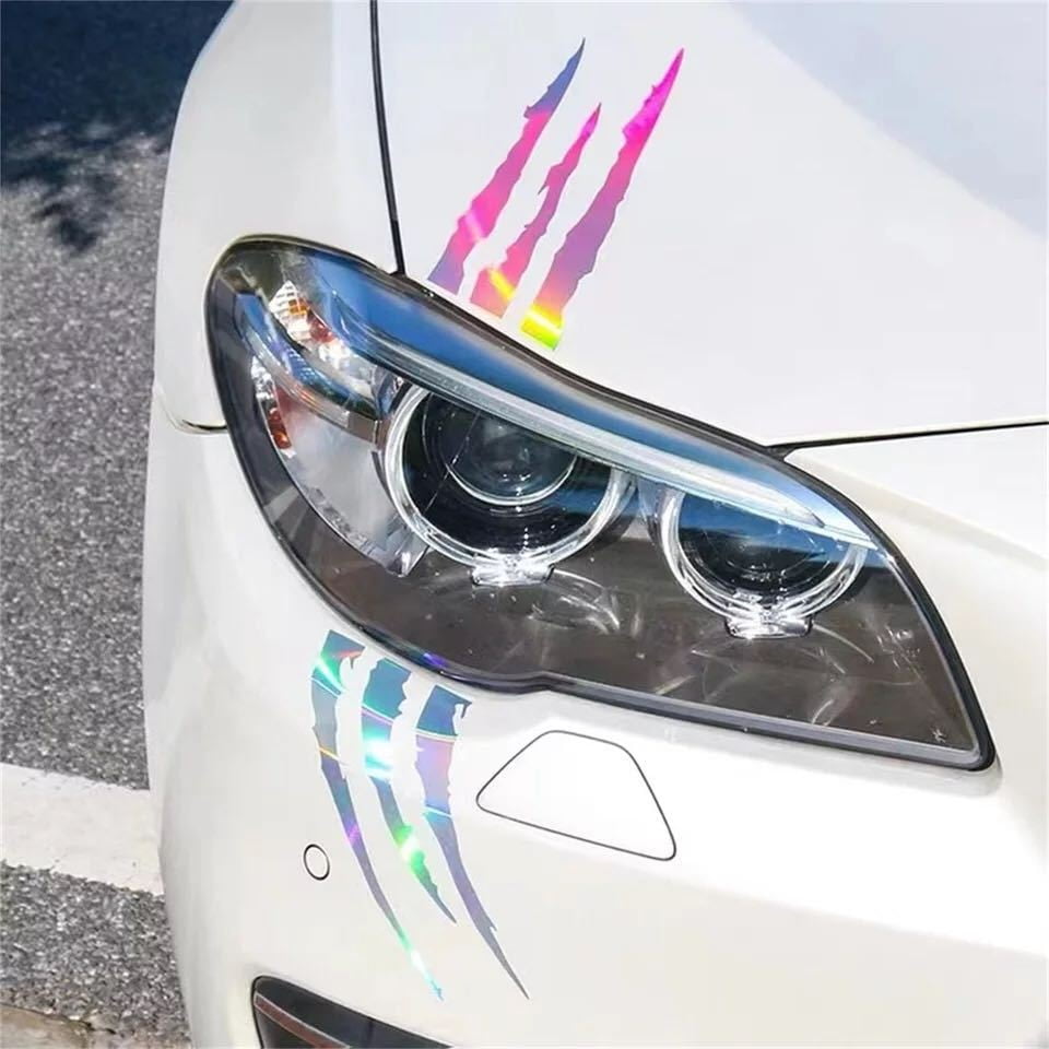 NWOKYZGH 1Pc Monster Claw Marks Headlight Car Sticker Stripes Scratch ...