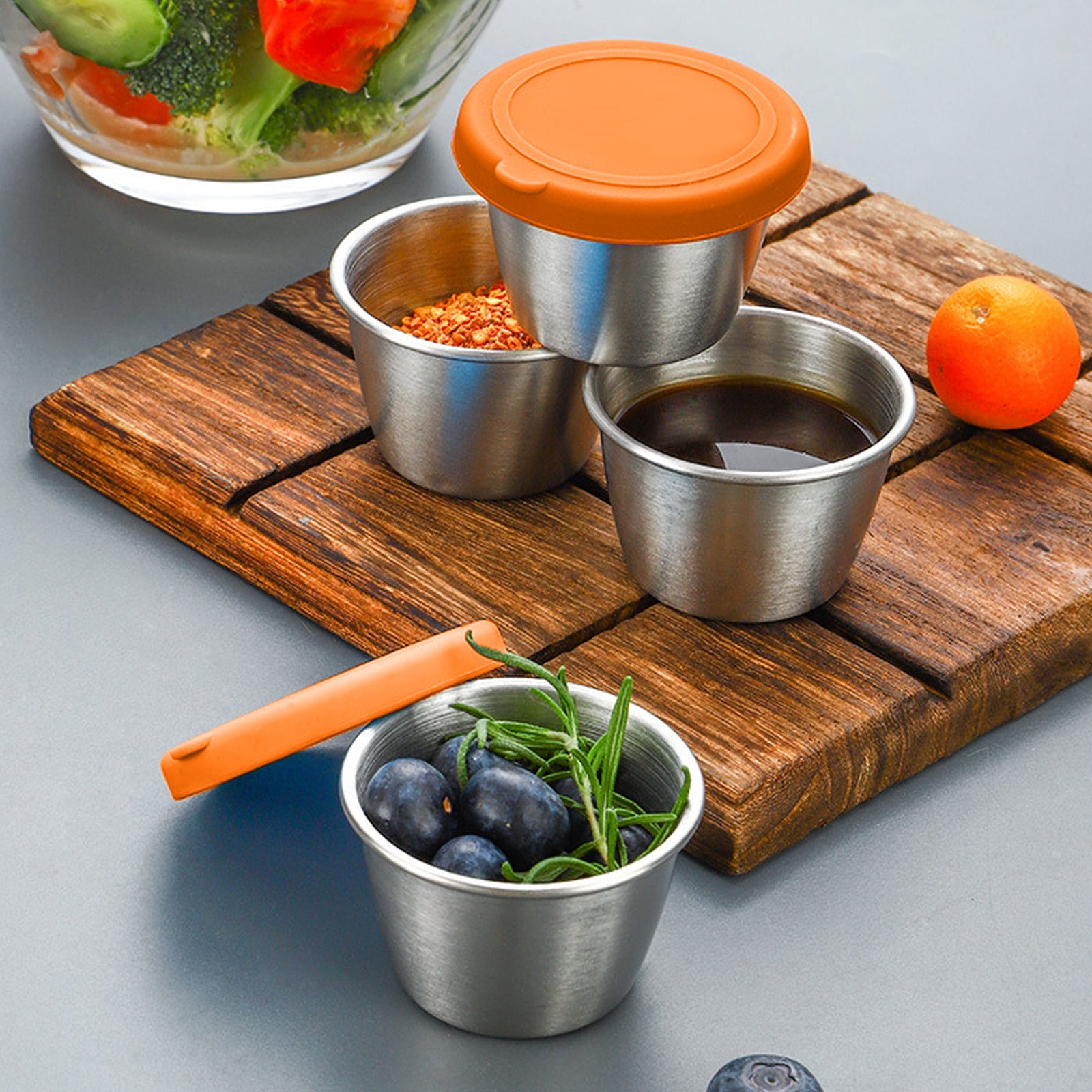 NWOKYZGH 1Pc Stainless Steel Dressing Container with Silicone Lids ...