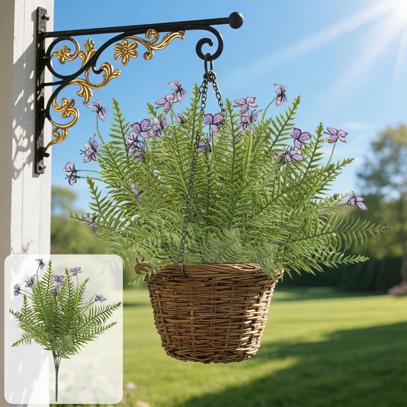 NWOKYZGH 5Pcs Fake Plants Artificial Greenery Stems Fake Plants ...