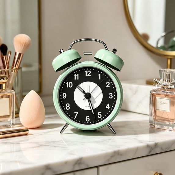 NWOKYZGH Alarm Clock, Double Bell Classic Home Cute Battery Operated ...