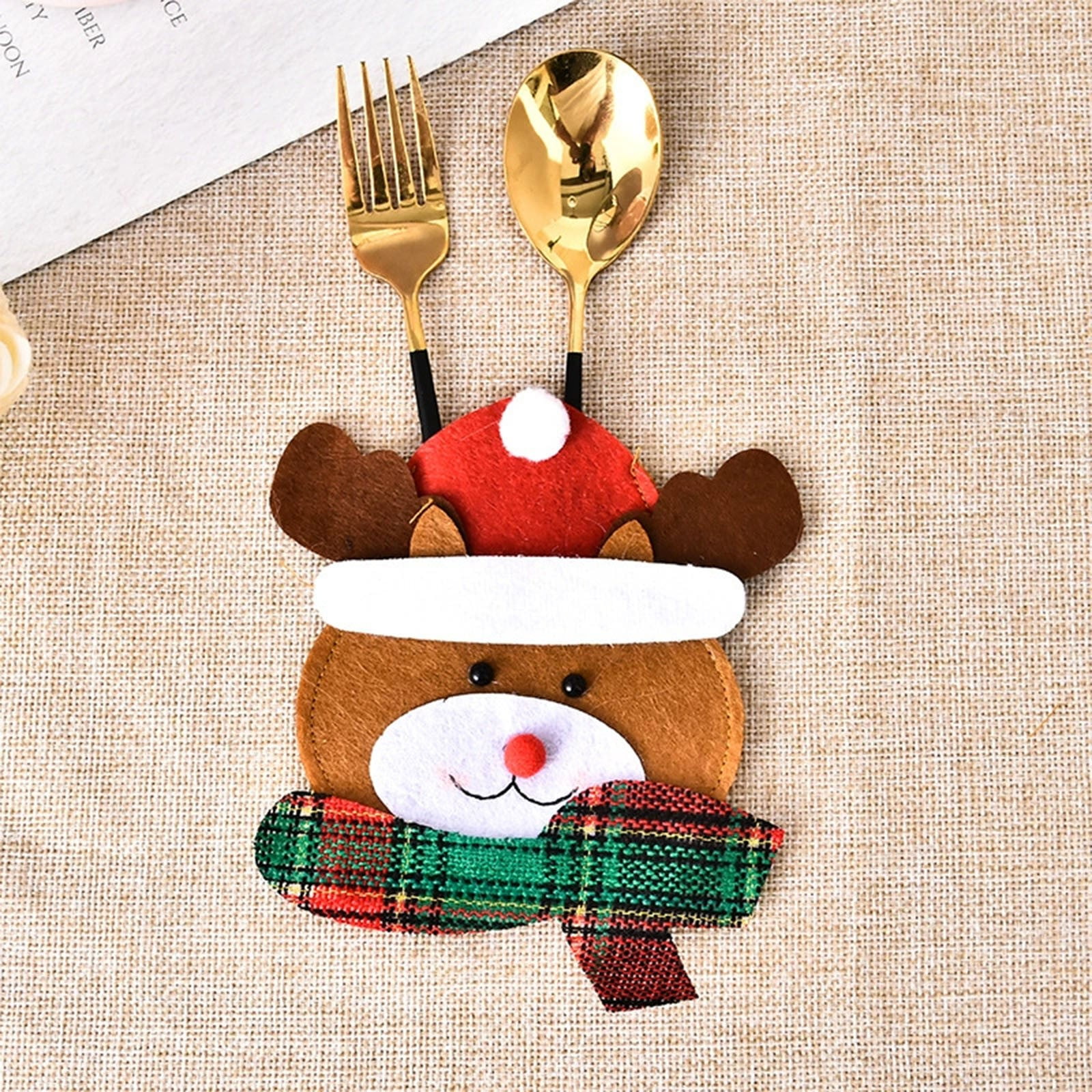 NWOKYZGH Classic Christmas Utensil Wraps Festive Western Dining Knife ...
