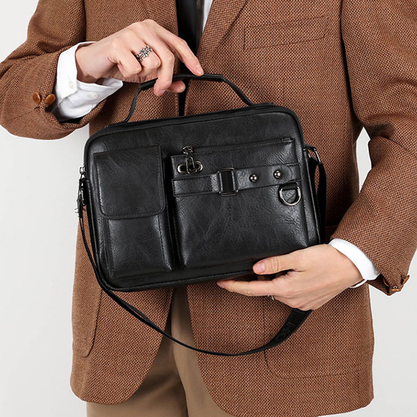 NWOKYZGH Messenger Bag for Men Leather Laptop Bags Work Computer ...