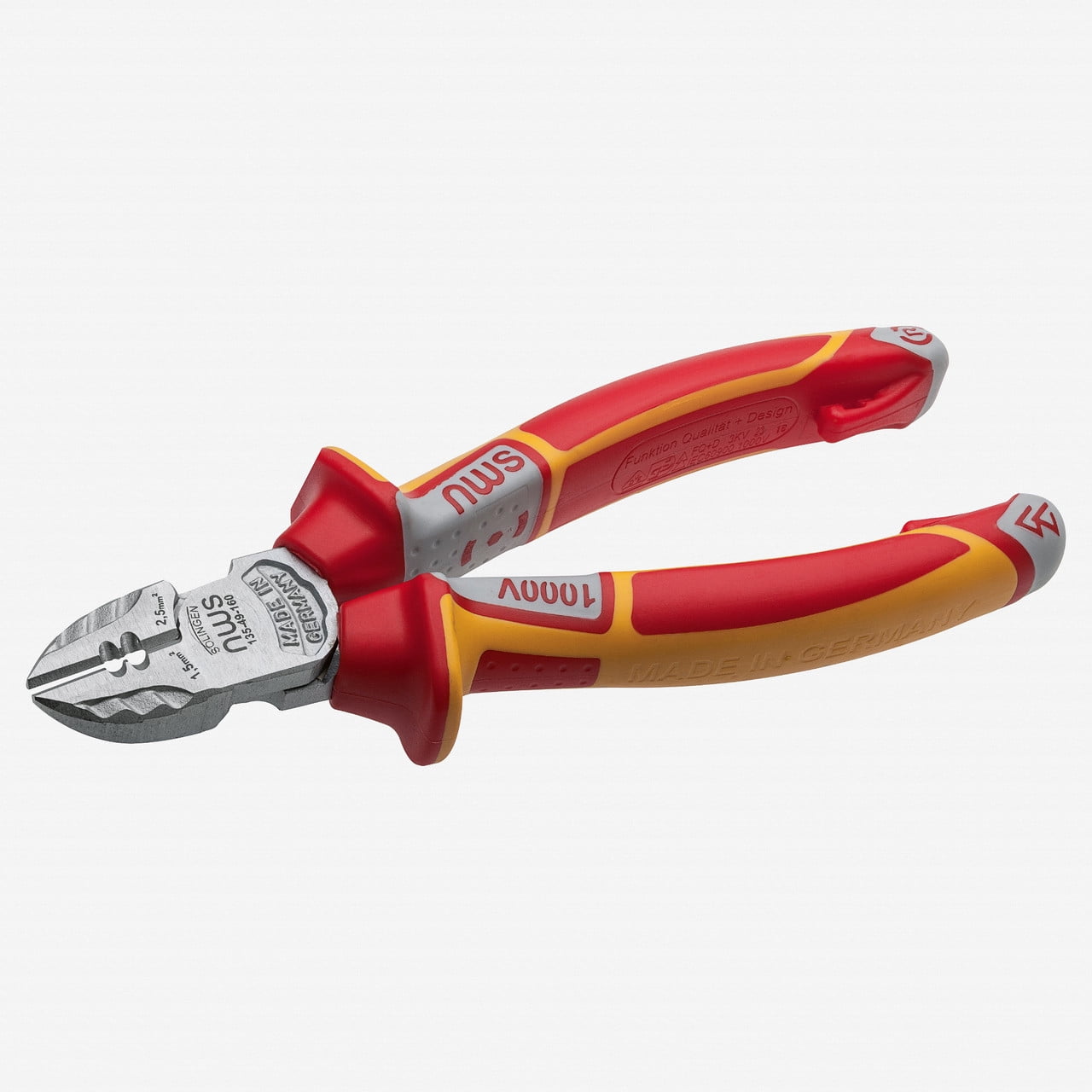 NWS 6.25" Electrician's Side Cutter VDE/1000V - SoftGripp, Tethered ...