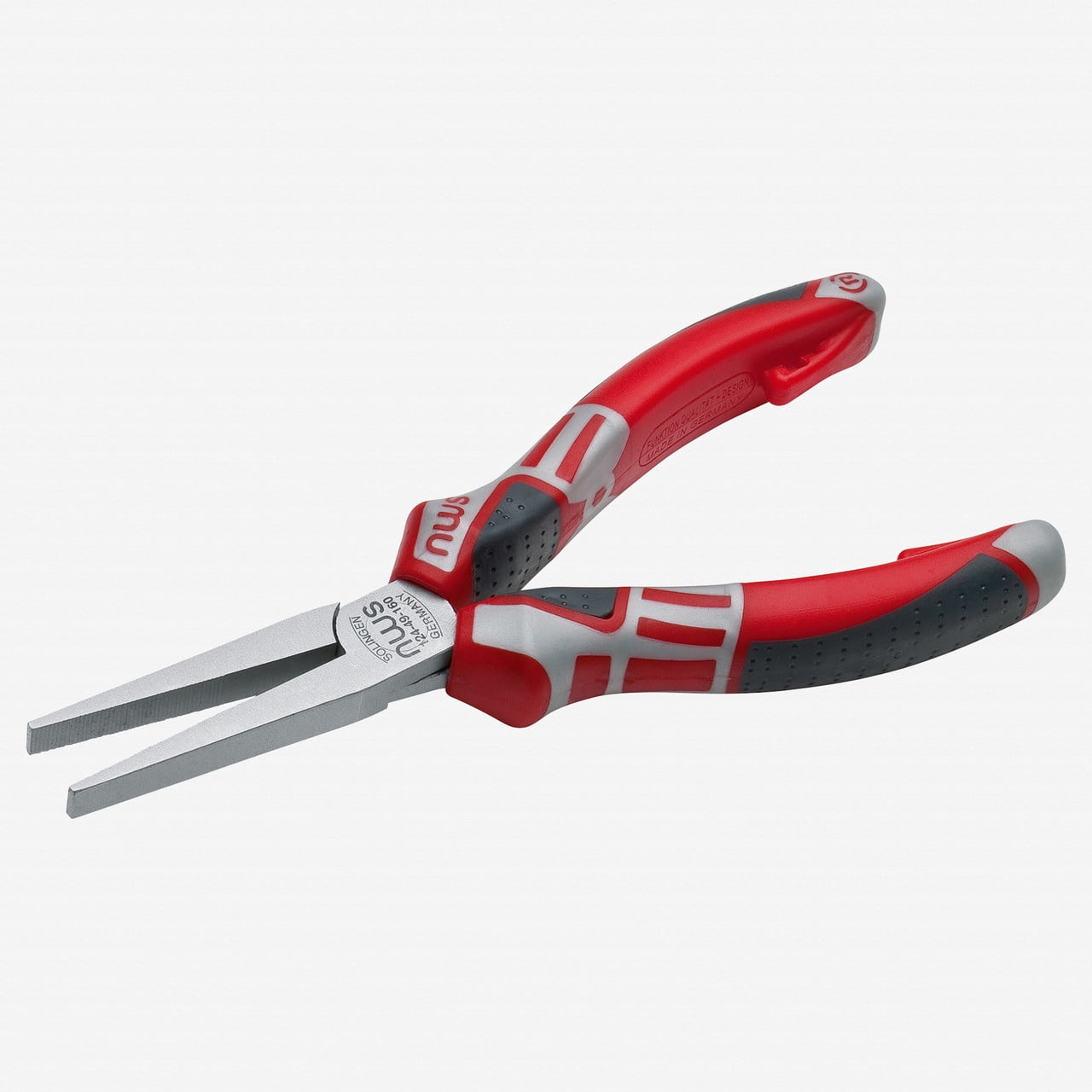 NWS 6.25" Long Flat Nose Pliers - Matte Chromium - SoftGripp, Tethered ...