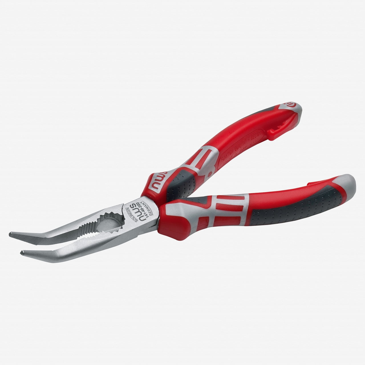 NWS 8" Chain Nose Pliers (Radio Pliers), angled 45 deg - Matte Chromium ...
