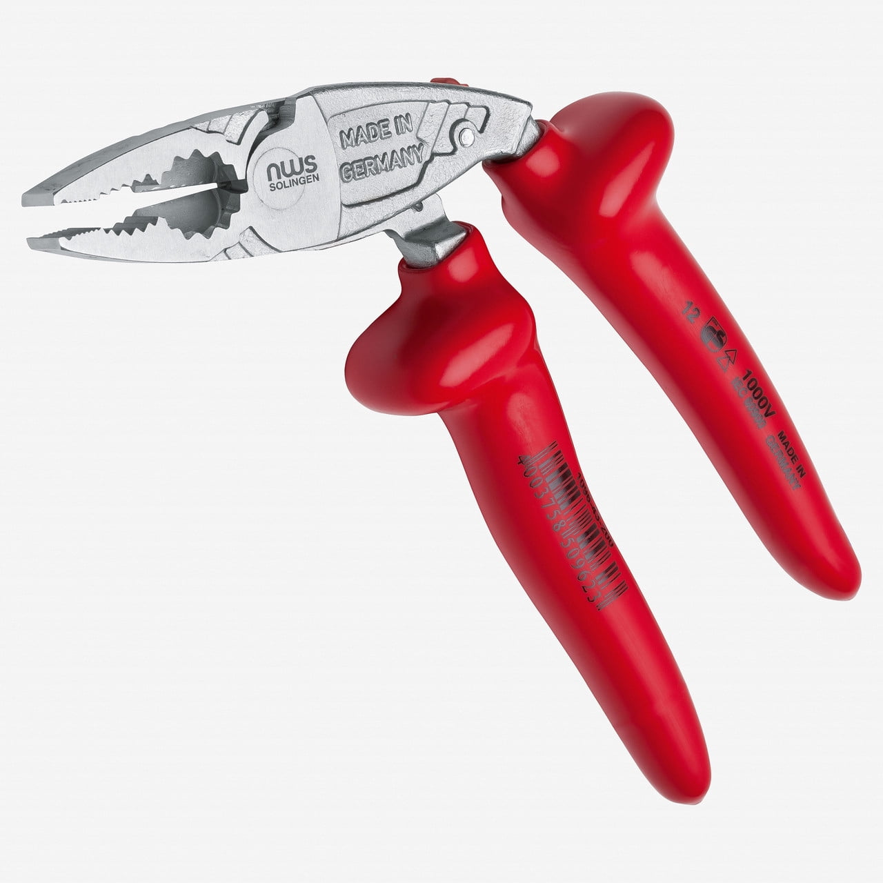 NWS 8" Ergonomic High Leverage Combination Pliers ErgoCombi 1000V ...