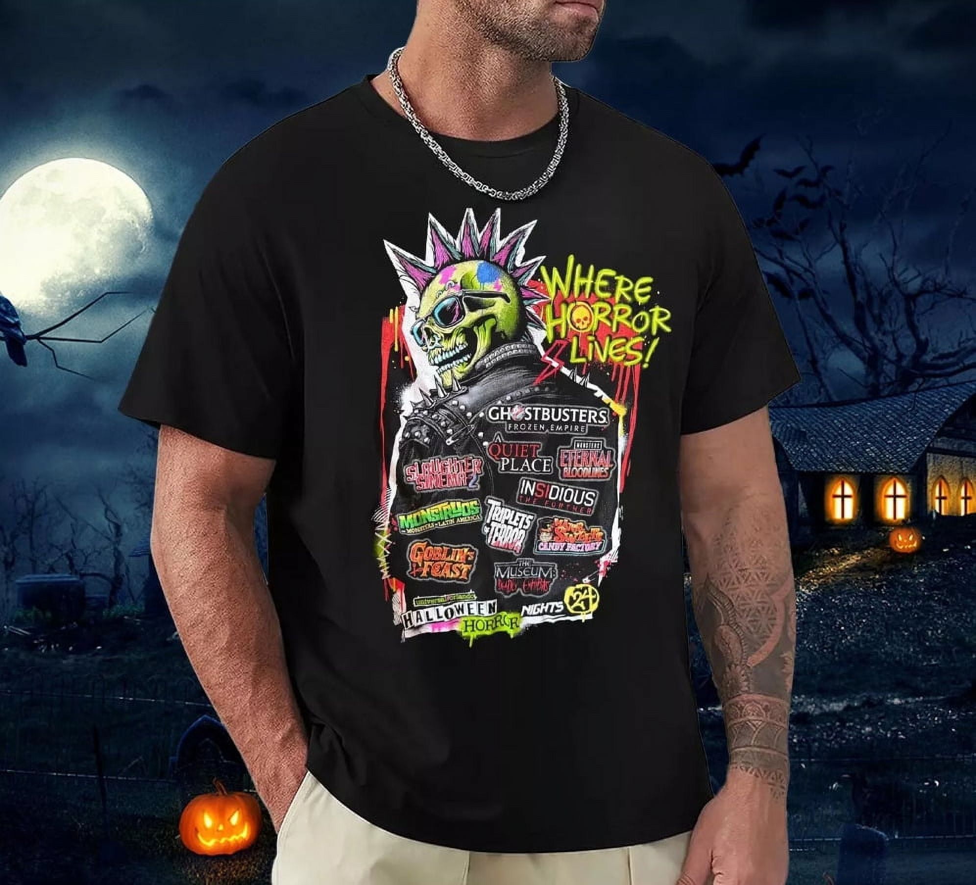 NWT Halloween Horror Nights 2024 House Lineup Universal Studios T-Shirt ...