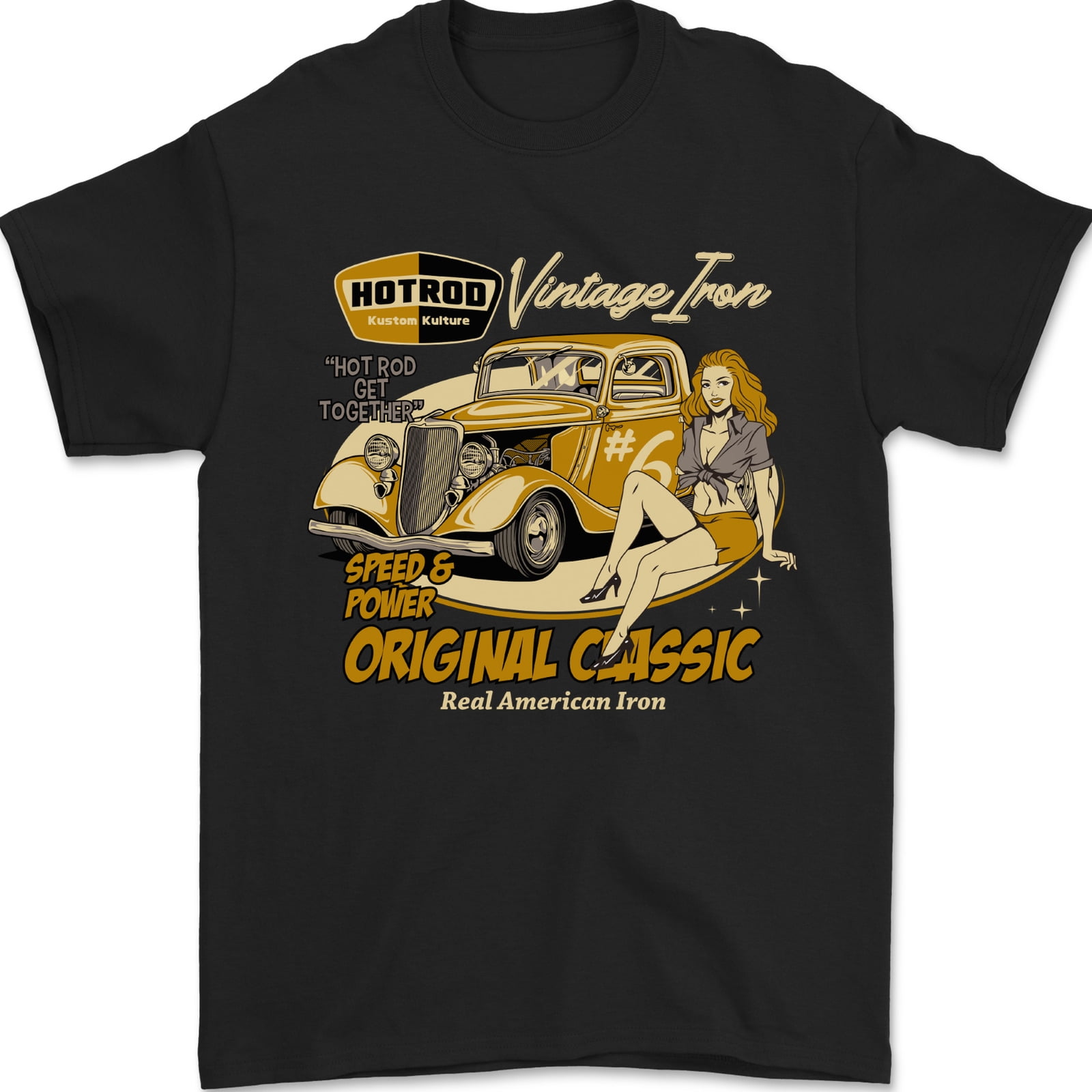 NWT Hot Rod Vintage Iron Original Classic Mens Retro Cars Tee Unisex T ...