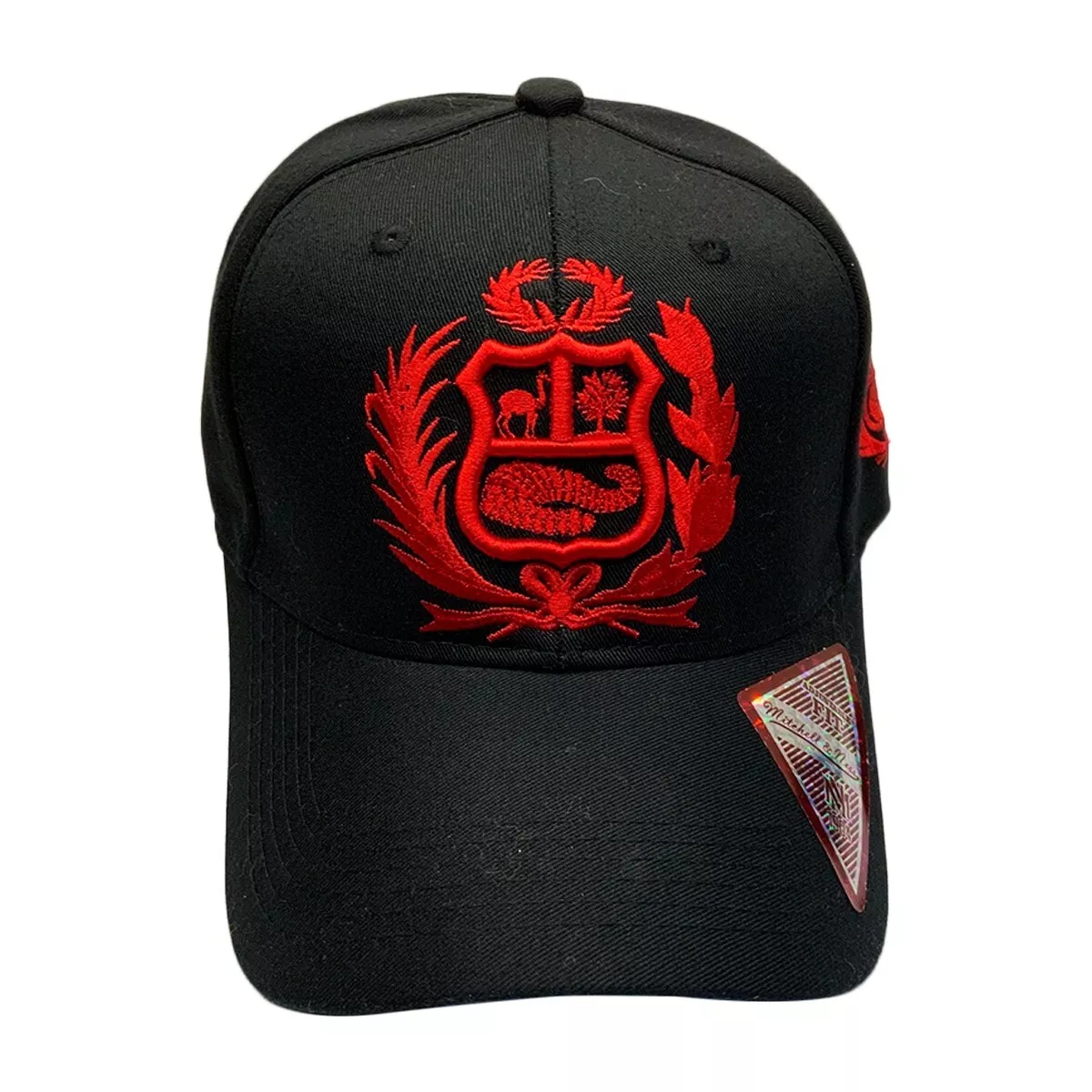 NWT Peru Embroidery Coat Of Arms Shield Men's Black Adjustable ...