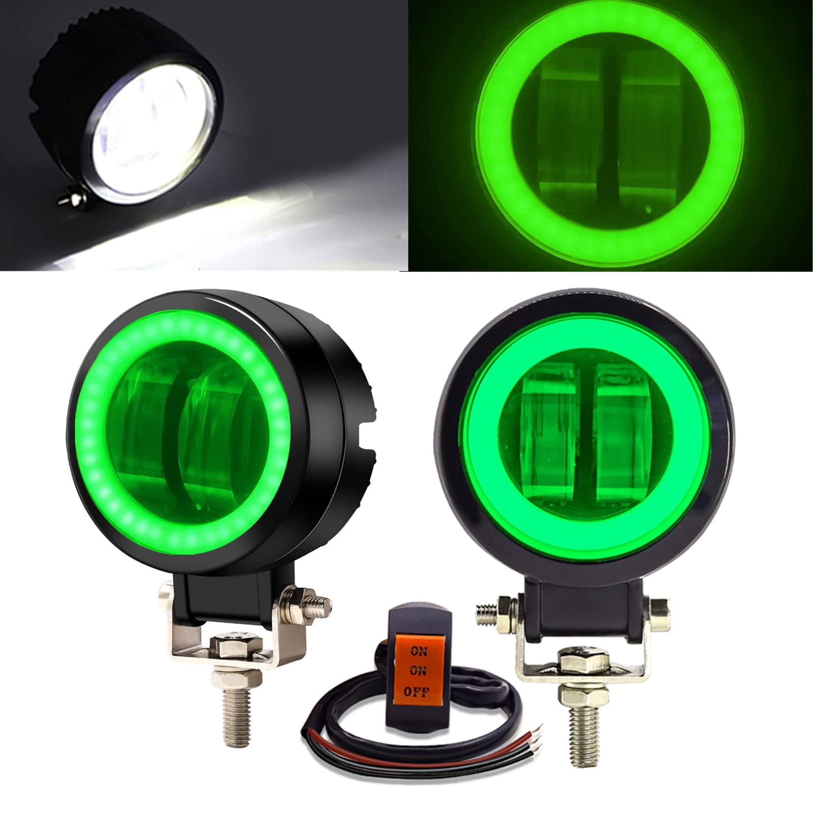 NWpangu LED Motorcycle Driving IFF17 Lights, 20W Round LED Daytime ...