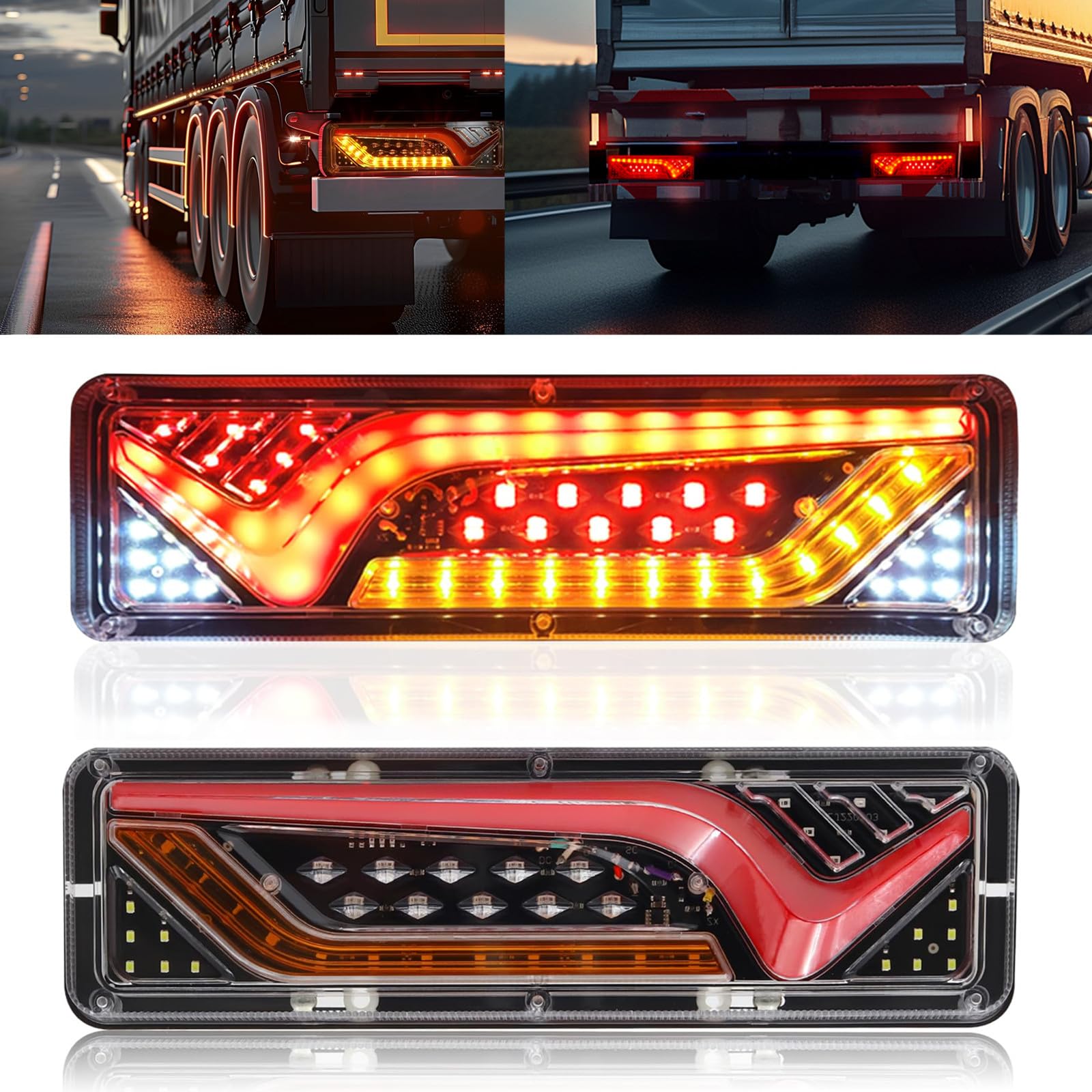 NWpangu LED Truck Tail IFF17 Lights, LED Trailer Rear Light Brake ...