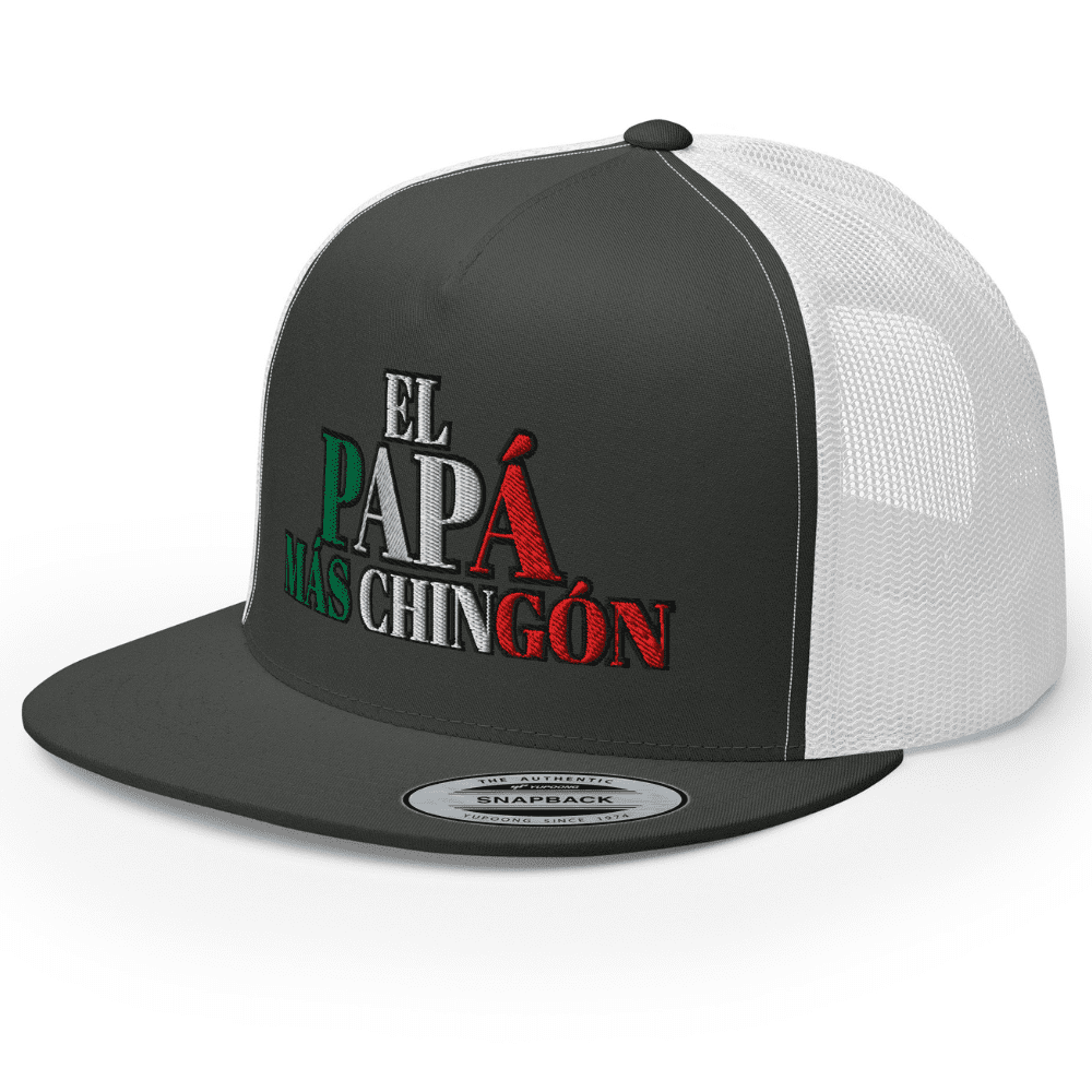 NX El Papa Mas Chingon Embroidered Flat Bill Trucker Hat High Crown ...