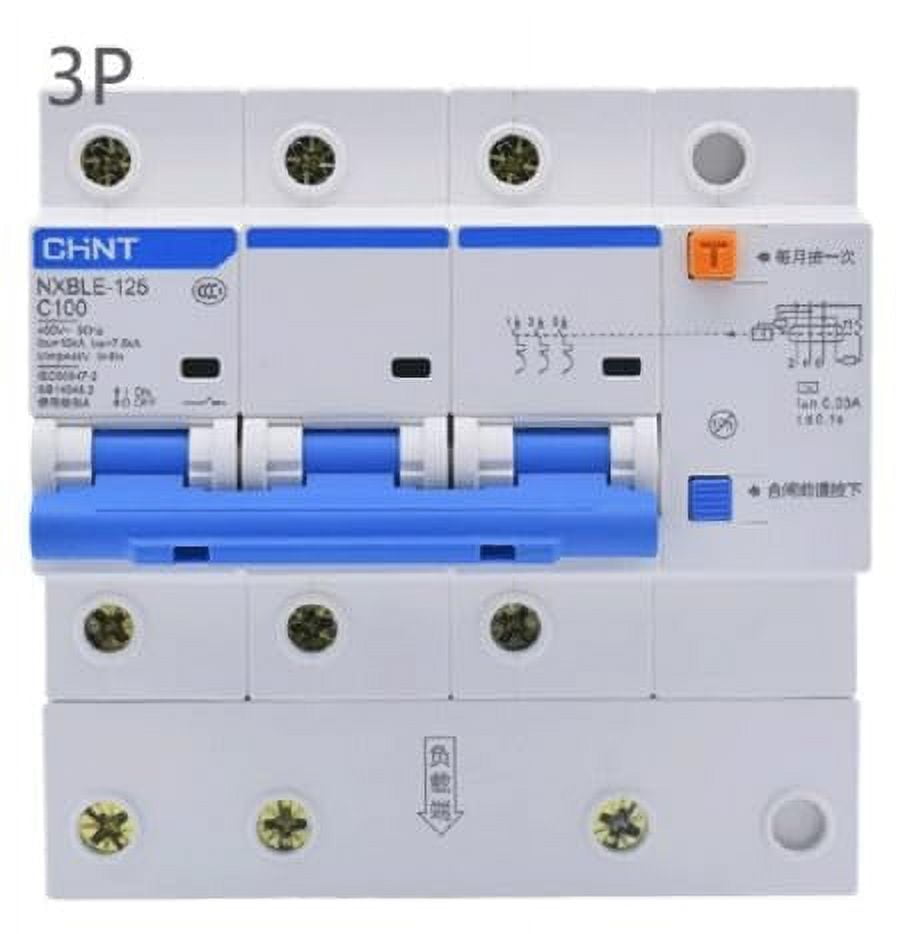 NXBLE-125 63A 80A 100A 125A 3P Small Earth Leakage Circuit Breakers with Leakage Protection ...