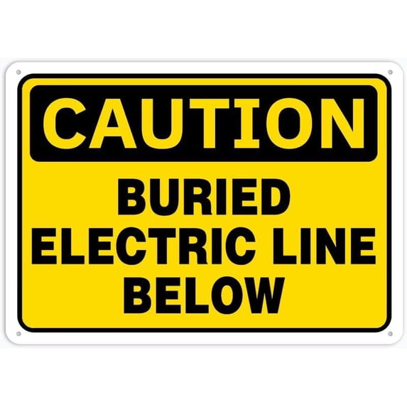 NXCFSD Caution Safety Sign Buried Electric Line Below 8"x12" Aluminum ...