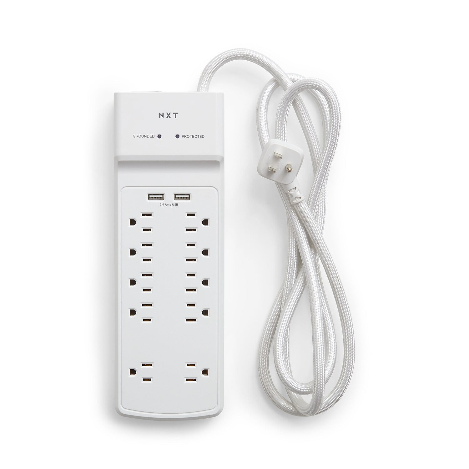 NXT Technologies 10-Outlet 2 USB Surge Protector 3000 Joules NX54318 ...