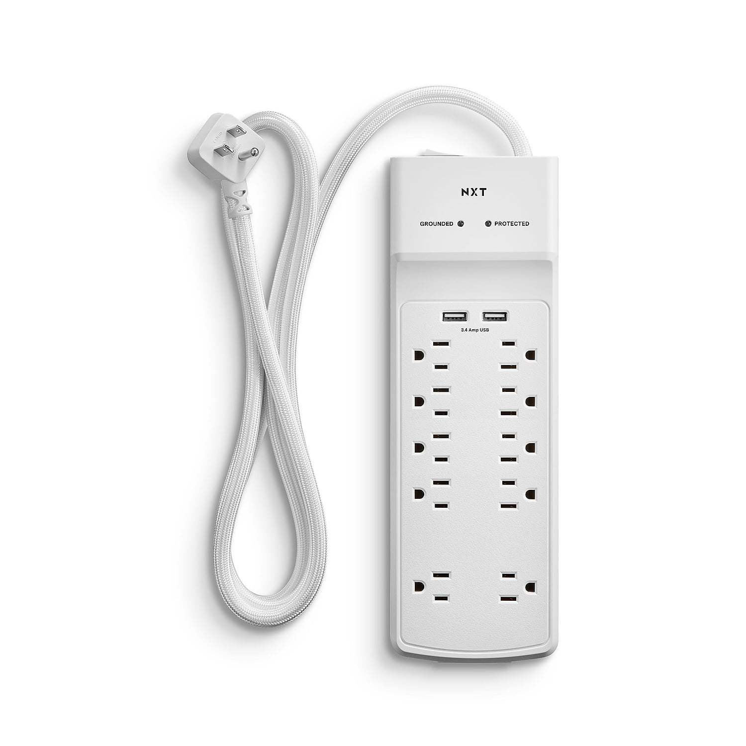 NXT Technologies 10-Outlet 2 USB Surge Protector 3000 Joules NX54318 ...