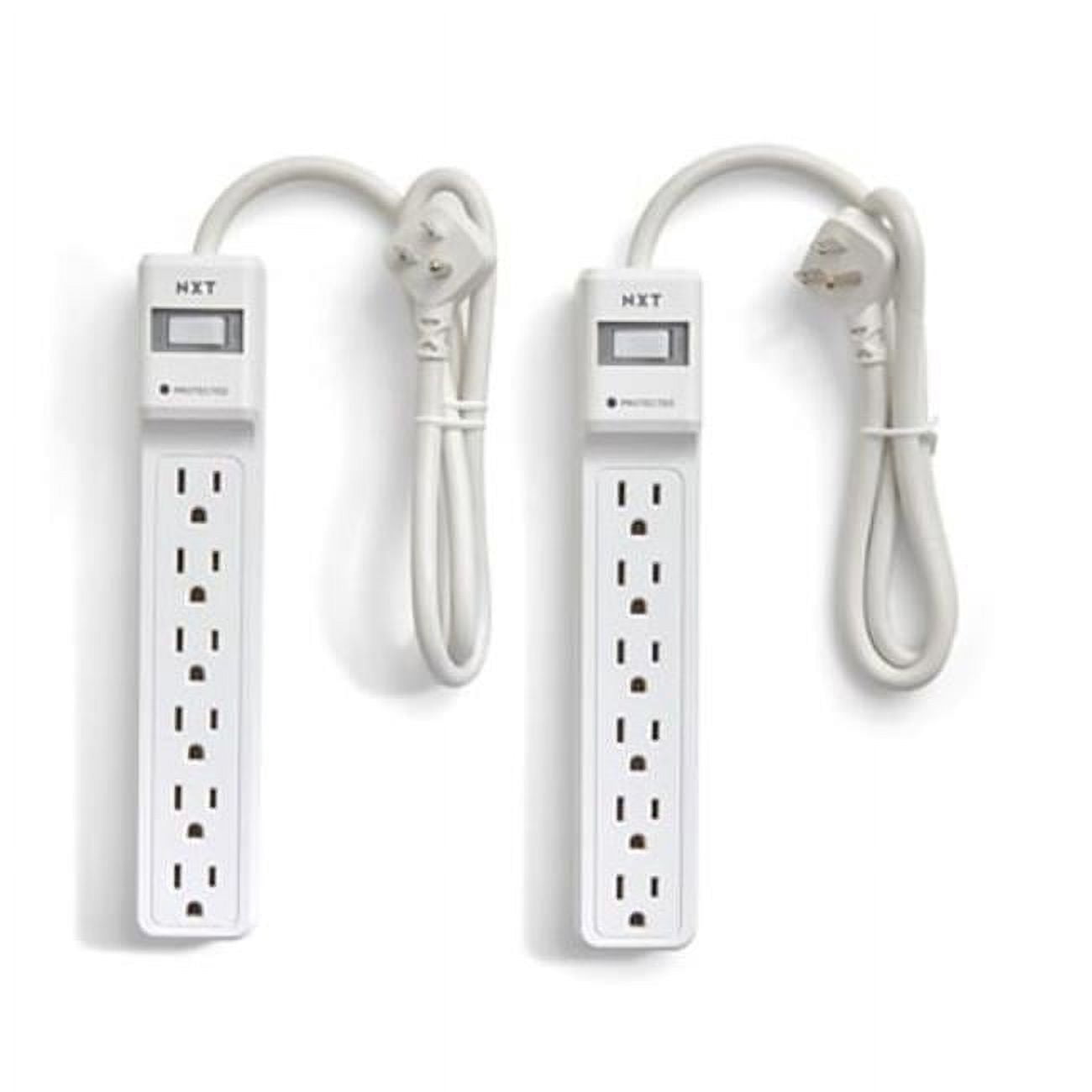 NXT Technologies NX54312 4 ft. Cord 6-Outlet Surge Protector, White ...