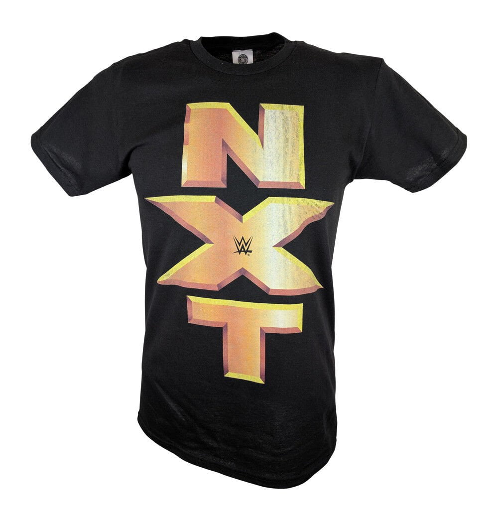 NXT Vertical Gold Logo WWE Mens Black T-shirt L - Walmart.com