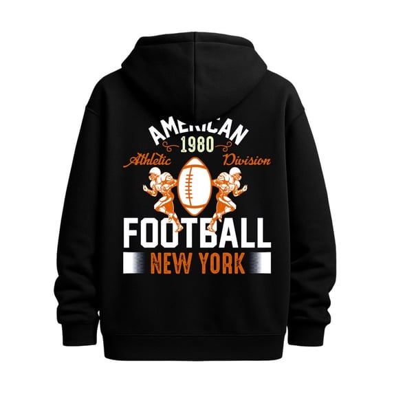 NY 1980 Football hoodies & sweatshirt men's long sleeve black Everyday ...