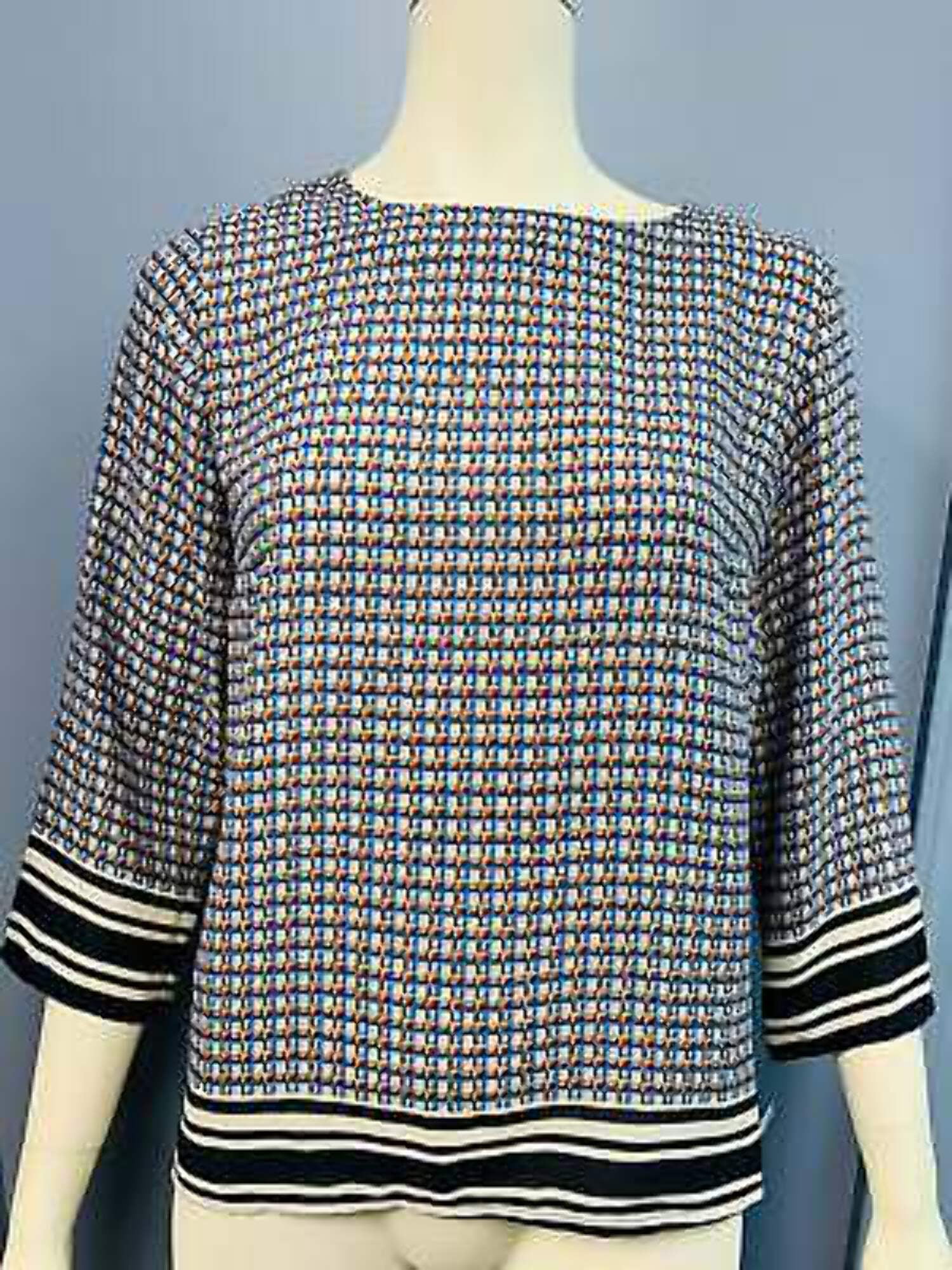 NY Collection Printed Tunic 3/4 Sleeve , Size Petite Medium Bicolor ...